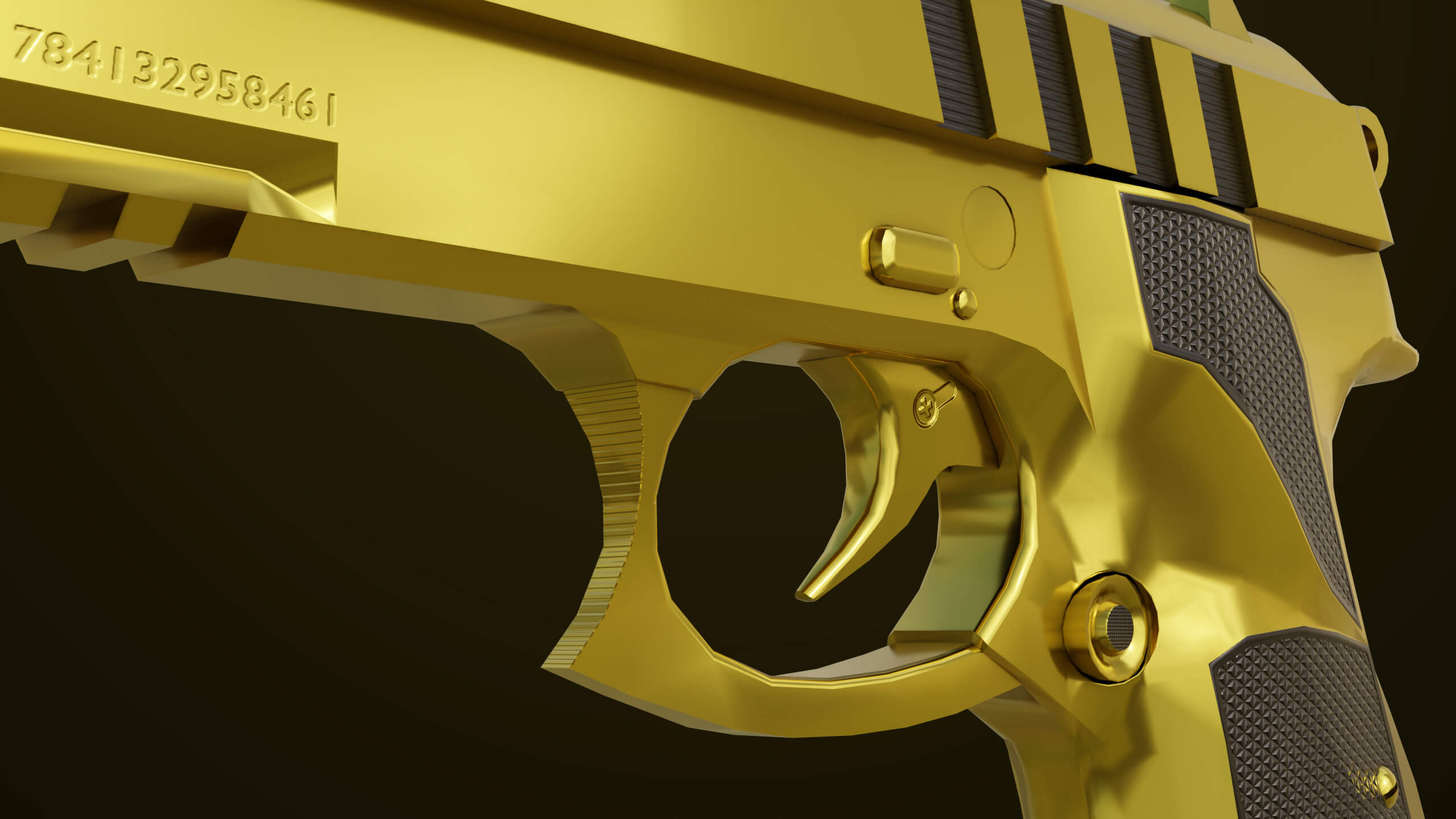 Golden Pistol 01 All PBR Unity UE Textures Included - 3D Model by Eight ...