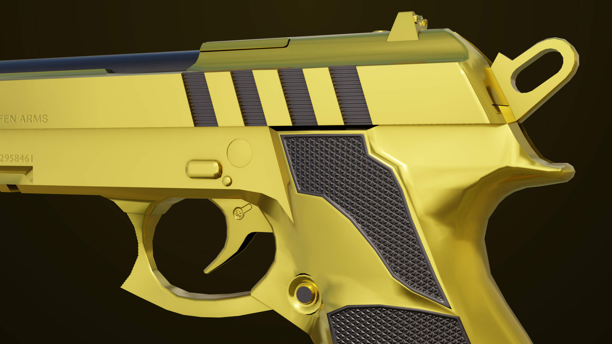 Golden Pistol 01 All PBR Unity UE Textures Included - 3D Model by Eight ...