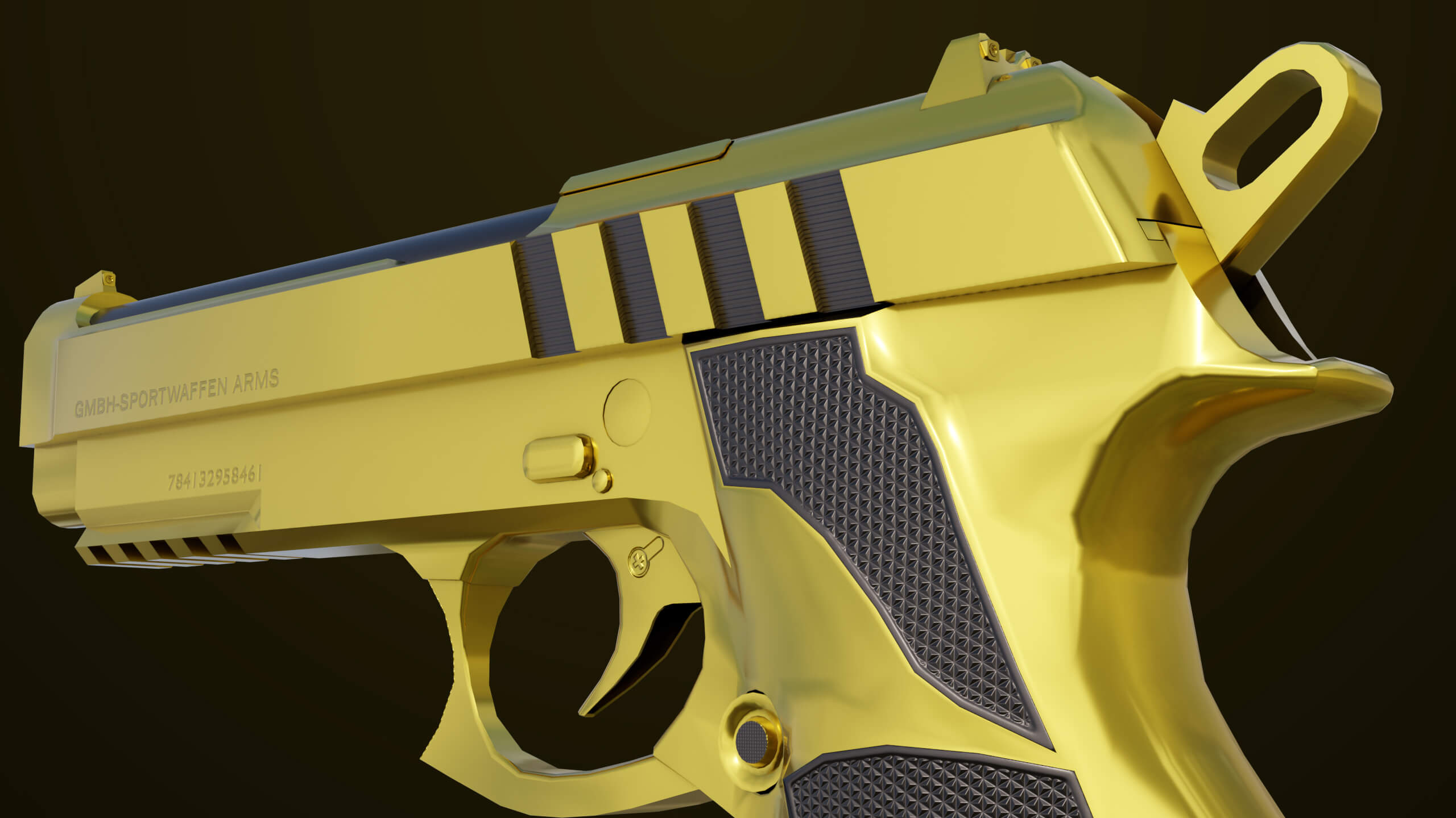 Golden Pistol 01 All PBR Unity UE Textures Included - 3D Model by Eight ...