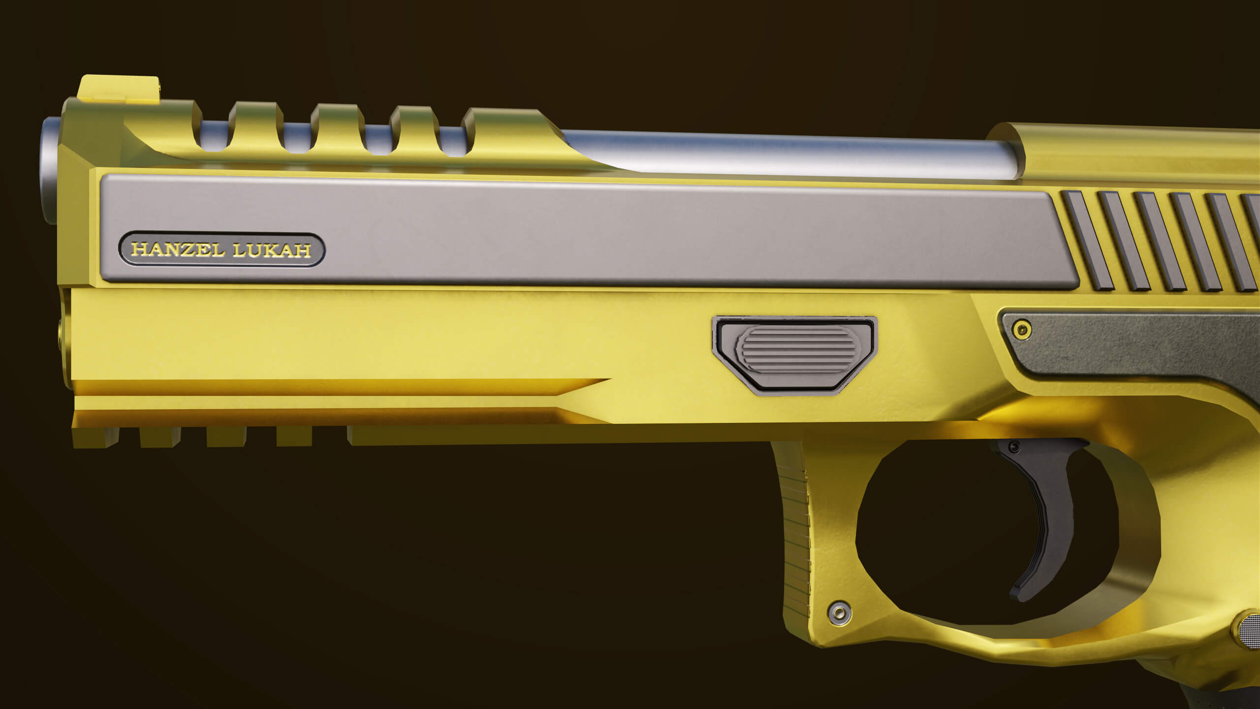 Golden Pistol 02 All PBR Unity UE Textures Included - 3D Model by Eight ...