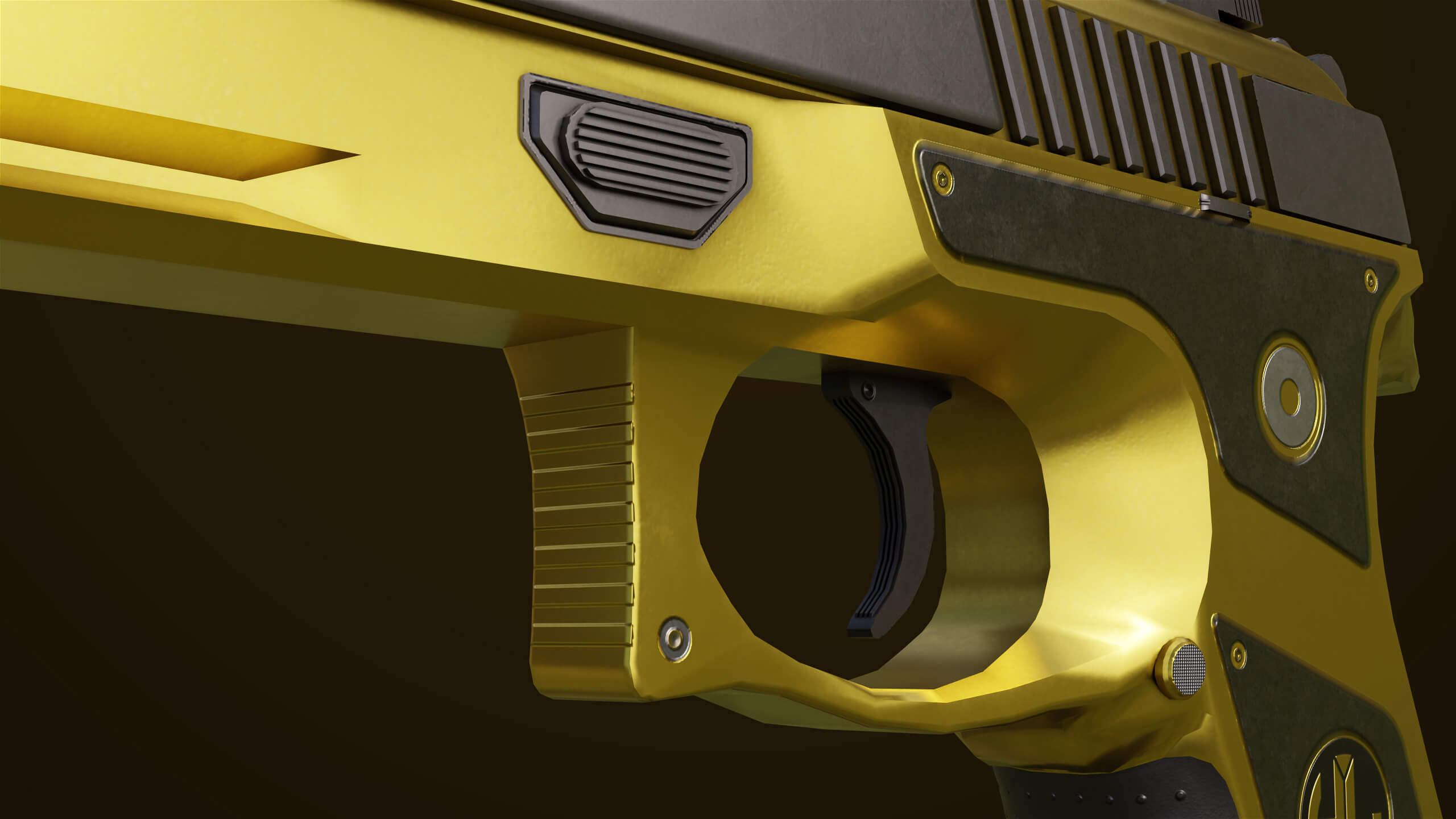 Golden Pistol 02 All PBR Unity UE Textures Included - 3D Model by Eight ...