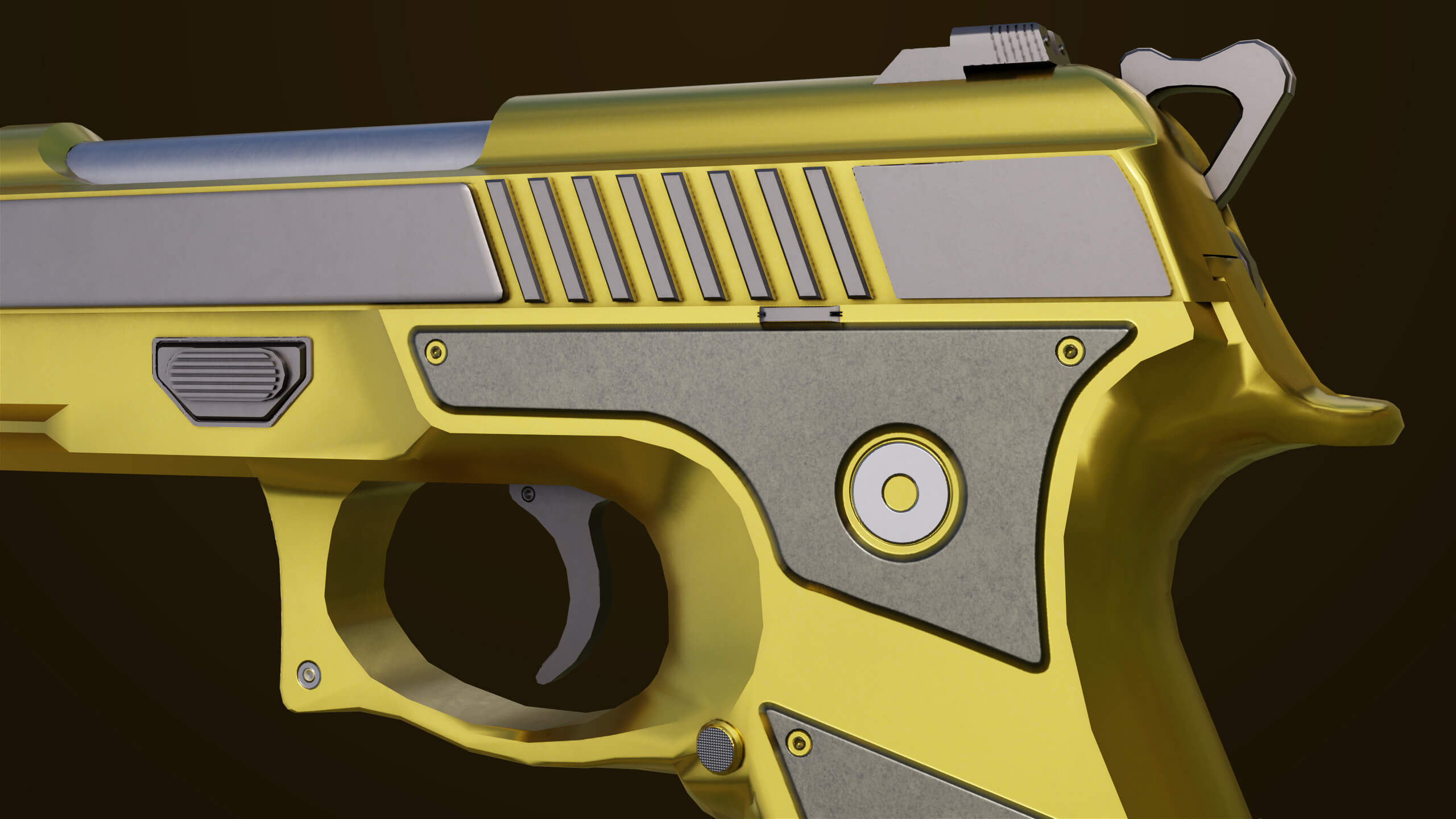 Golden Pistol 02 All PBR Unity UE Textures Included - 3D Model by Eight ...