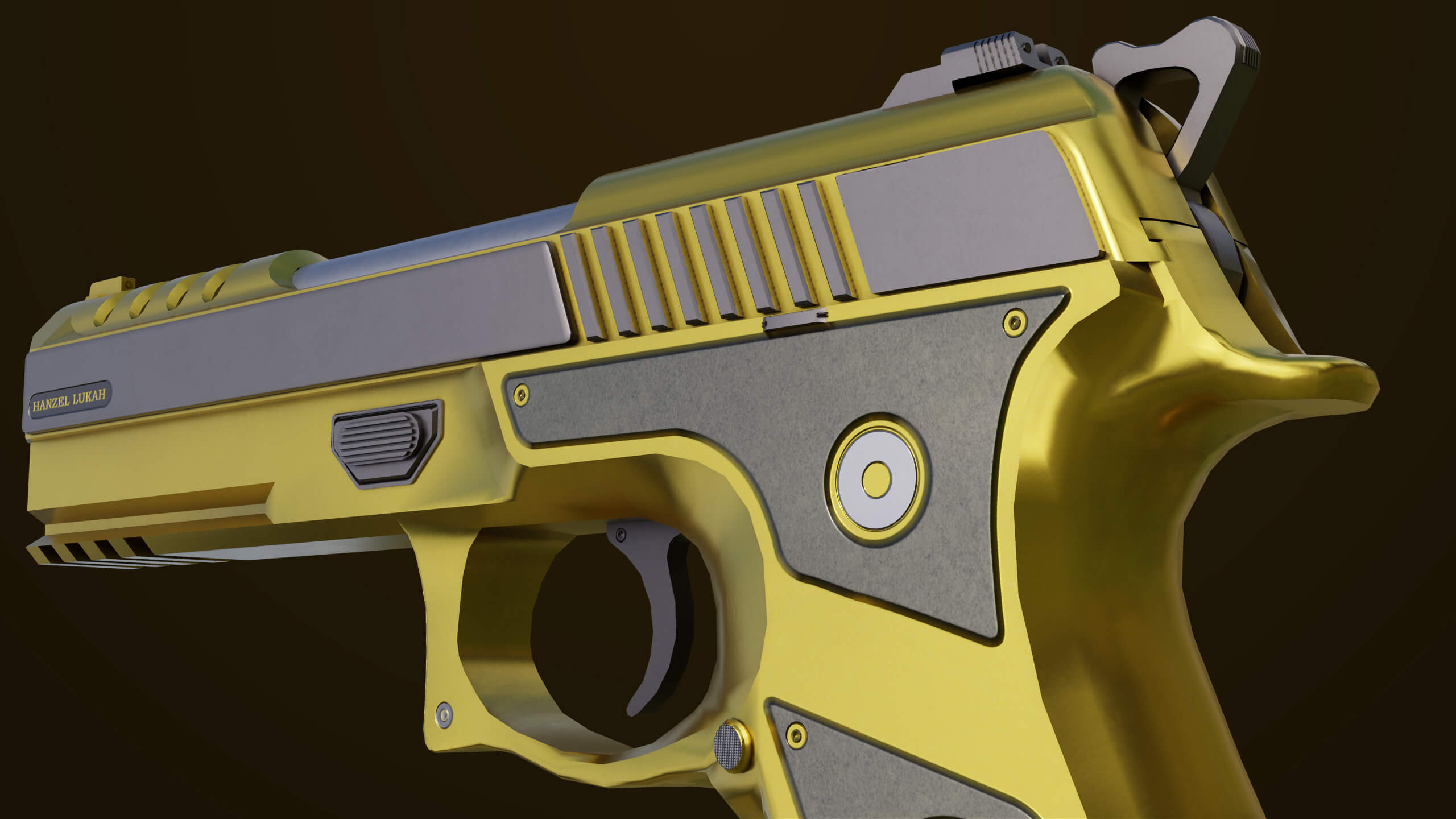 Golden Pistol 02 All PBR Unity UE Textures Included - 3D Model by Eight ...