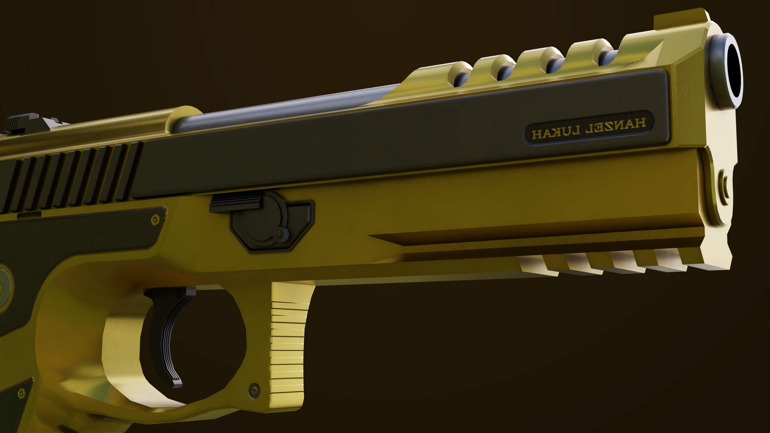 Golden Pistol 02 All PBR Unity UE Textures Included - 3D Model by Eight ...