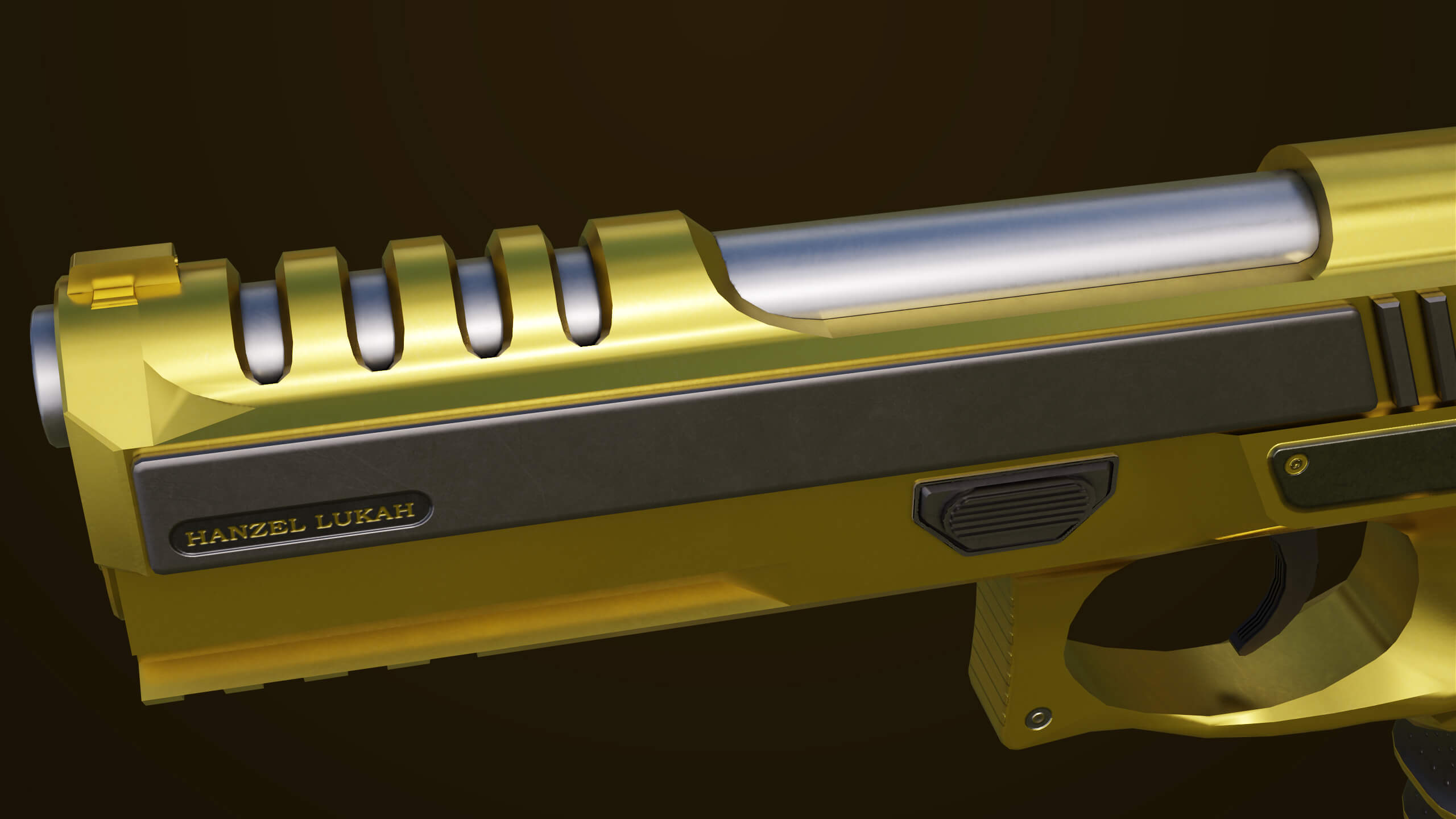 Golden Pistol 02 All PBR Unity UE Textures Included - 3D Model by Eight ...
