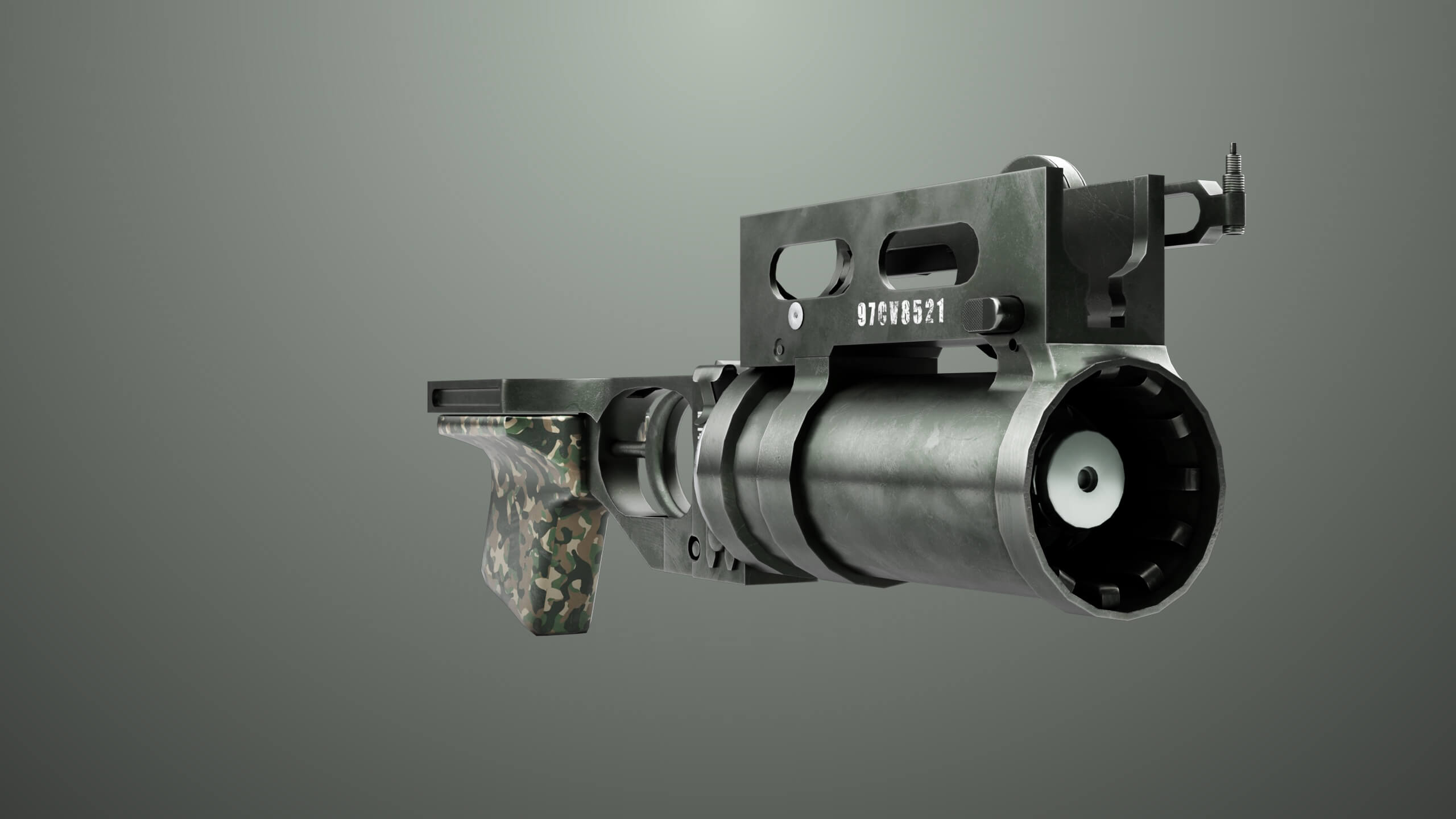 Grenade Launcher 03 Military Green Generic All PBR Unity UE - 3D Model ...