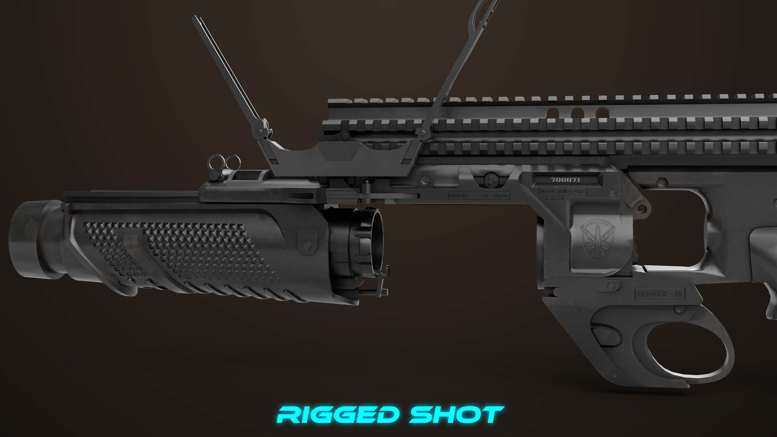 Grenade Launcher 05 Black All PBR Unity UE Textures - 3D Model by Eight ...