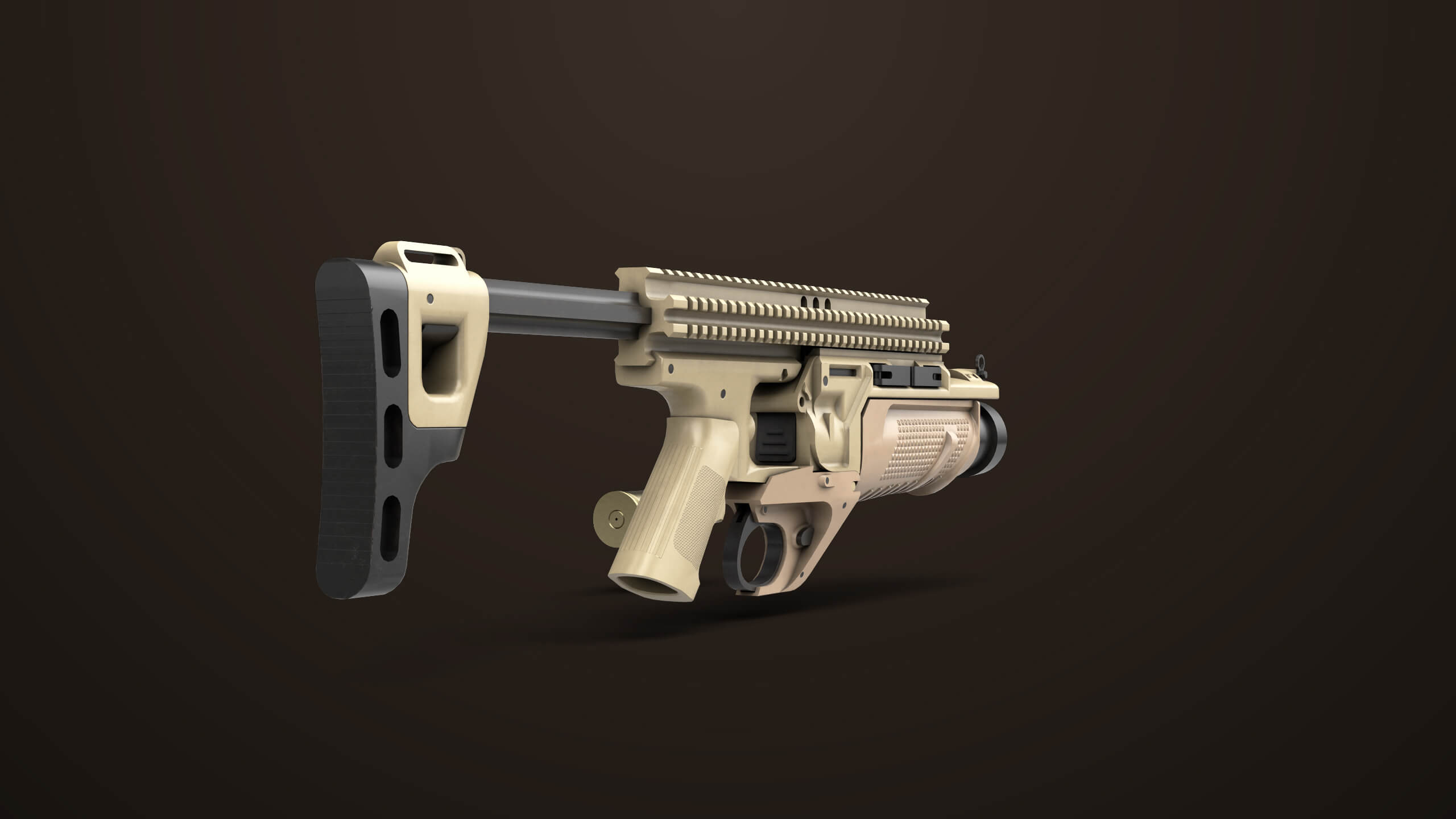 Grenade Launcher 05 Brown All PBR Unity UE Textures - 3D Model by Eight ...