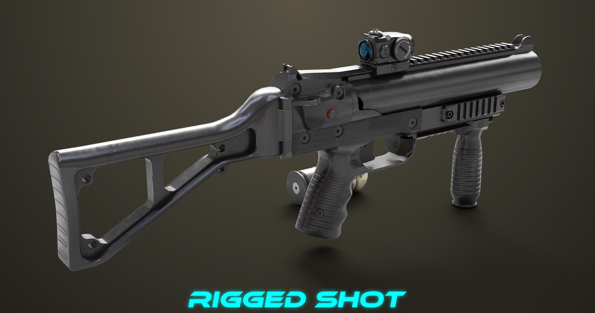 Grenade Launcher 06 Black All PBR Unity UE Textures - 3D Model by Eight Vertex