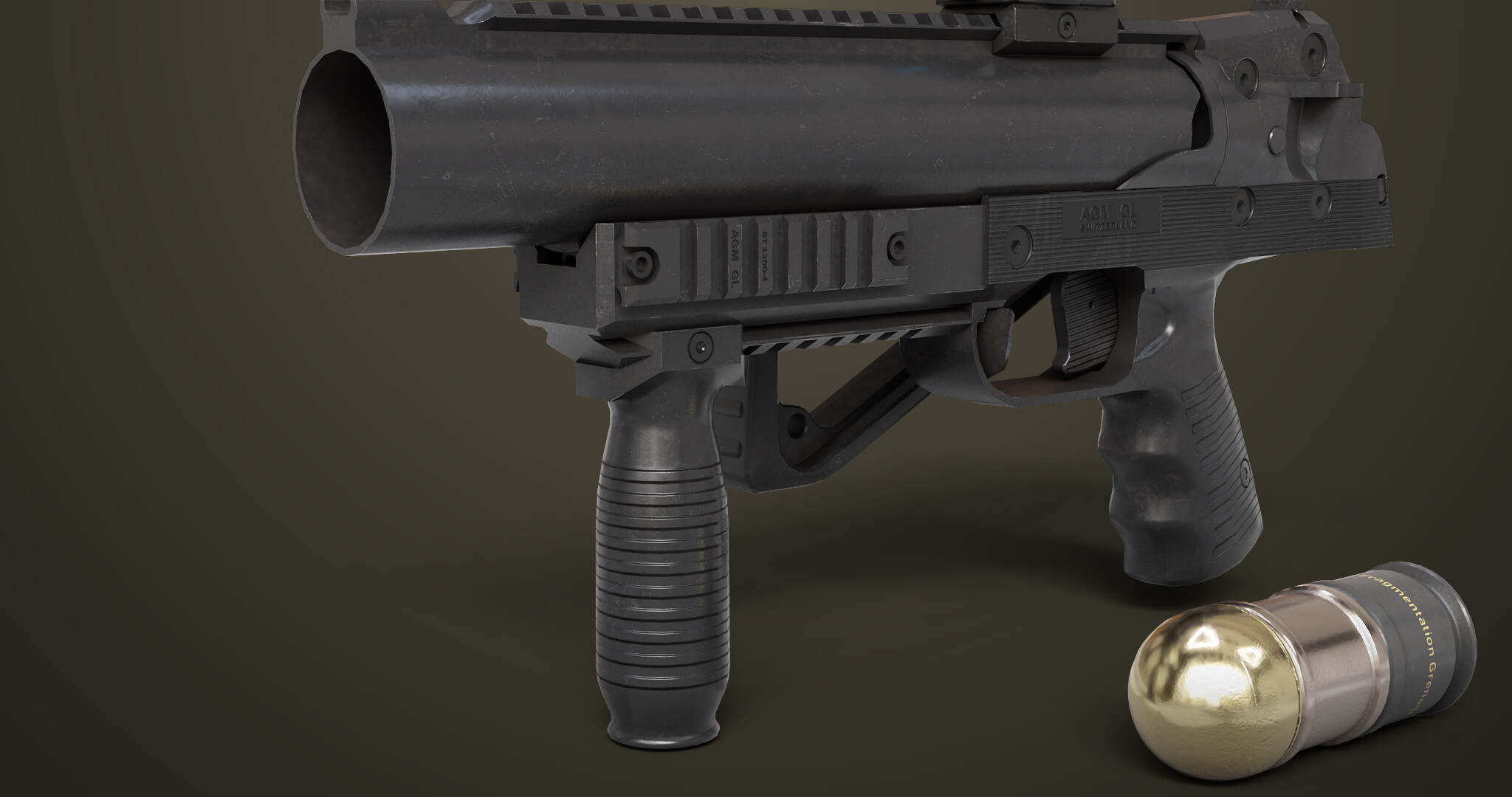 Grenade Launcher 06 Black All PBR Unity UE Textures - 3D Model by Eight ...