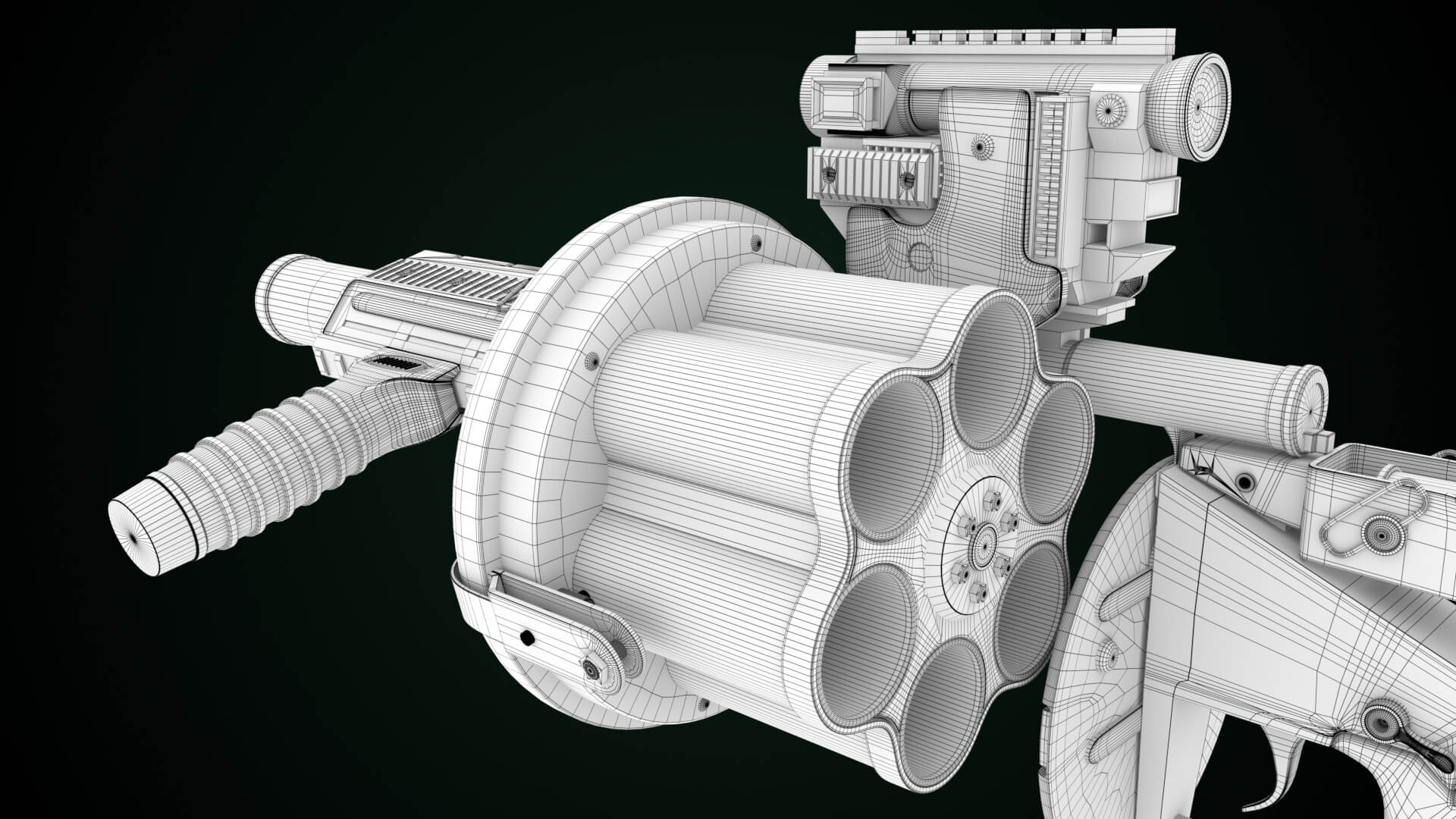 Grenade Launcher Gun PBR Unity UE V-Ray Textures Black 3D Model by ...