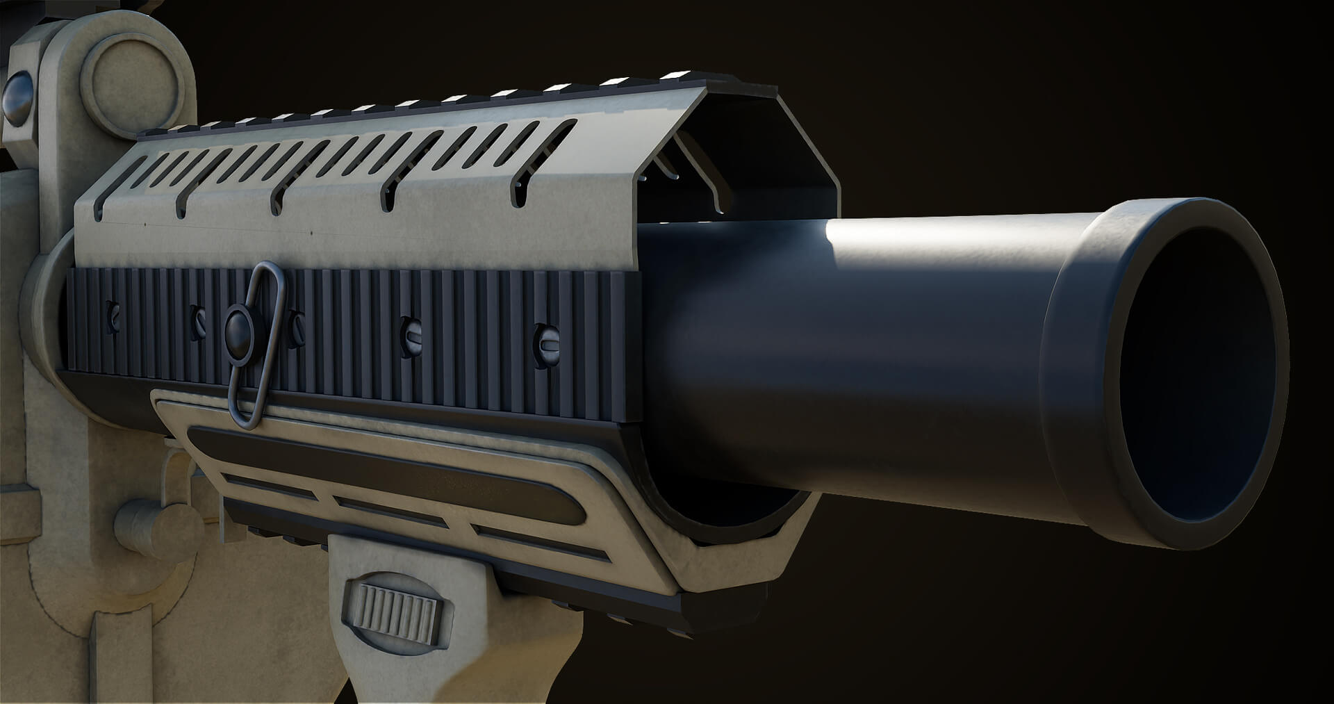 Grenade Launcher Gun PBR Unity UE V-Ray Textures Sandle 3D Model by ...