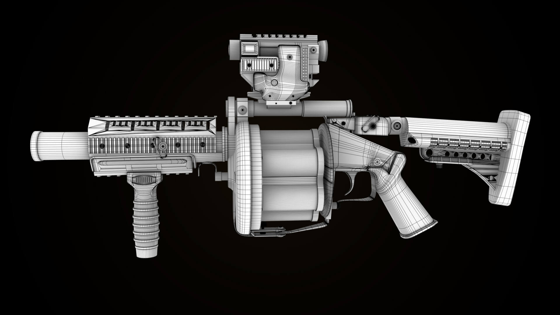 Grenade Launcher Gun PBR Unity UE V-Ray Textures Sandle 3D Model by ...