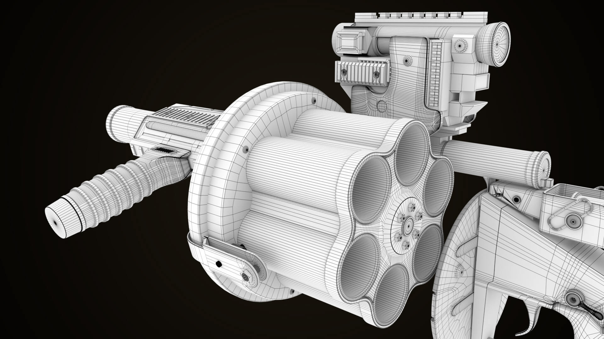 Grenade Launcher Gun PBR Unity UE V-Ray Textures Sandle 3D Model by ...