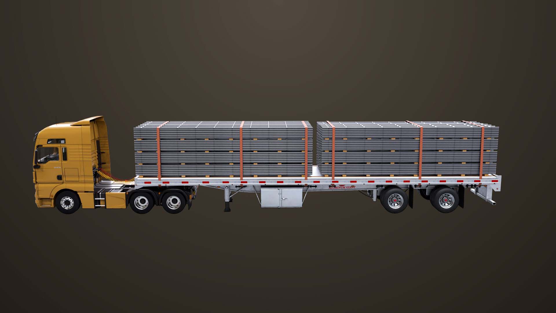 Heavy Truck 04 Flatbed Load Trailer PBR - 3D Model by Eight Vertex