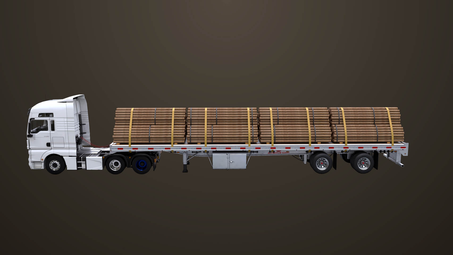 Heavy Truck 04 Flatbed Load Trailer PBR - 3D Model by Eight Vertex