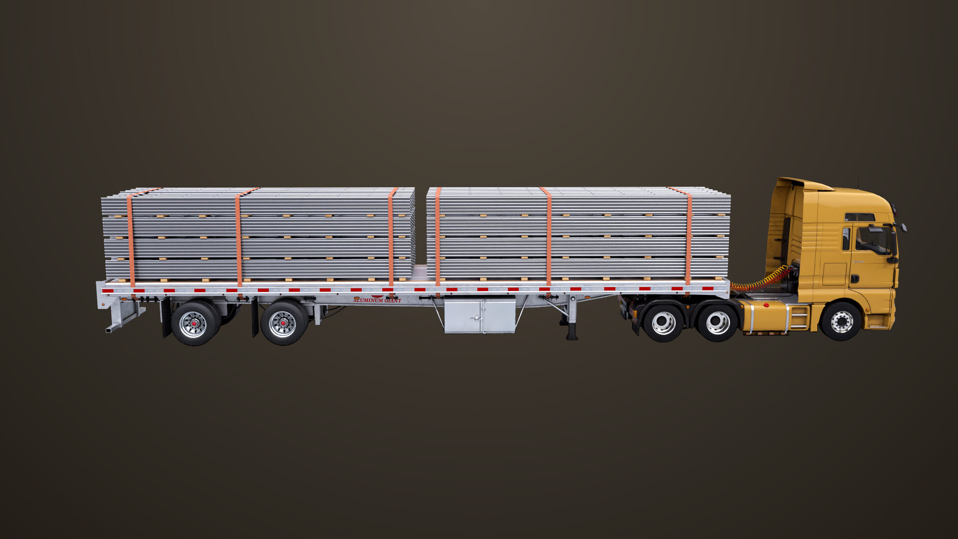 Heavy Truck 04 Flatbed Load Trailer PBR - 3D Model by Eight Vertex