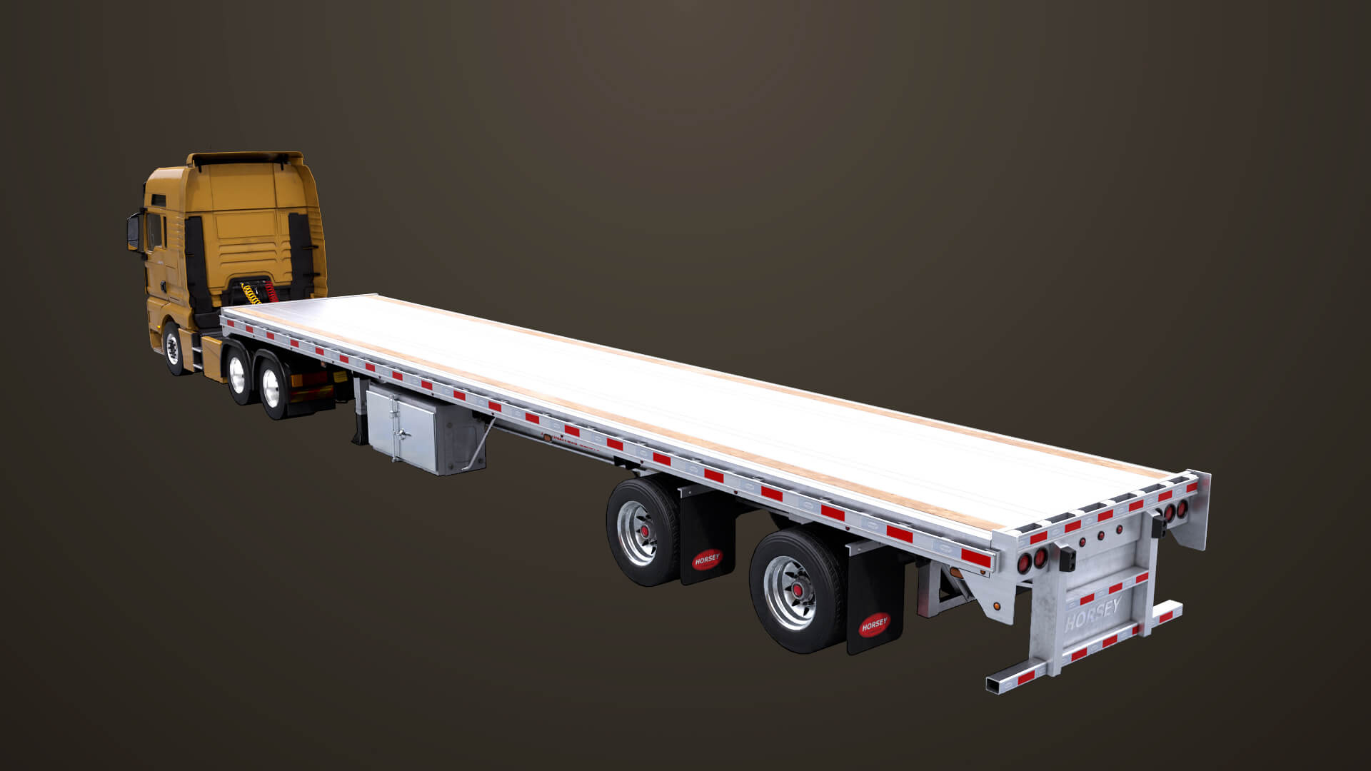 Heavy Truck 04 Flatbed Load Trailer PBR - 3D Model by Eight Vertex
