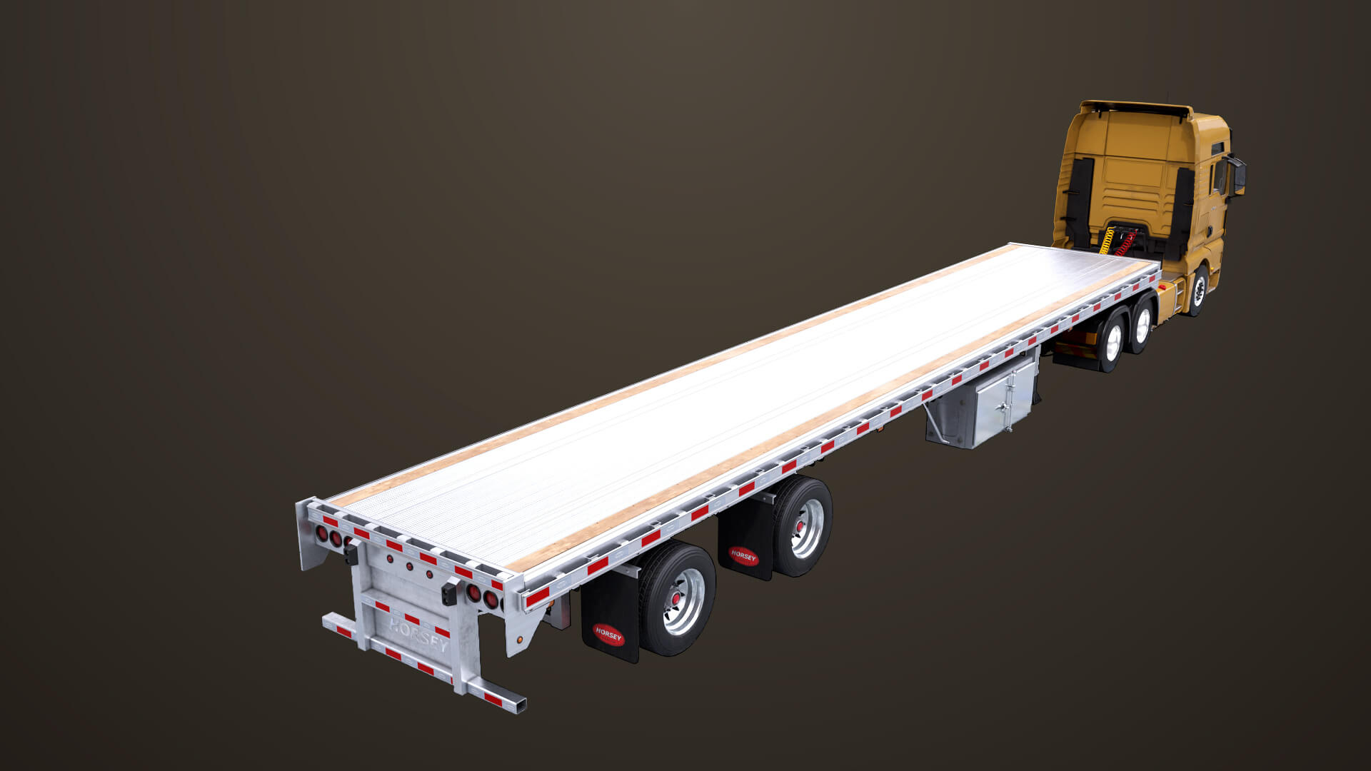 Heavy Truck 04 Flatbed Load Trailer PBR - 3D Model by Eight Vertex