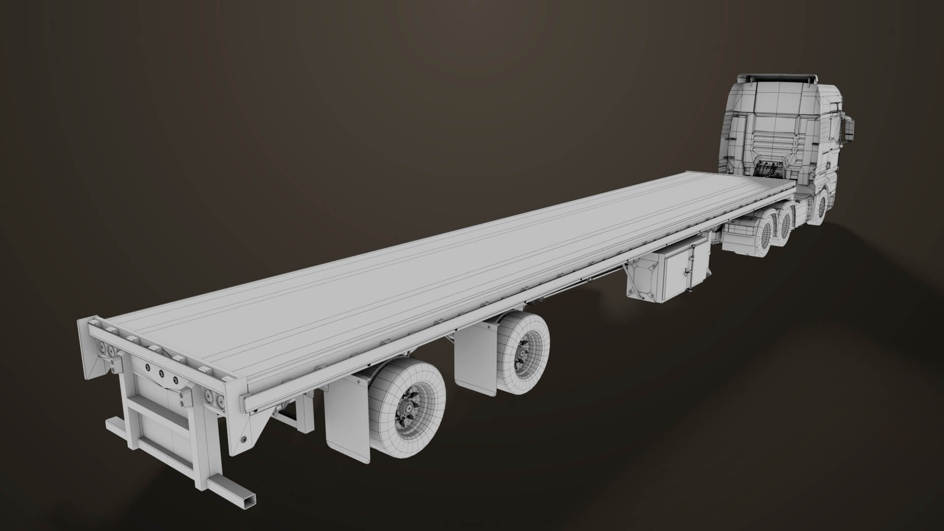 Heavy Truck 04 Flatbed Load Trailer PBR - 3D Model by Eight Vertex