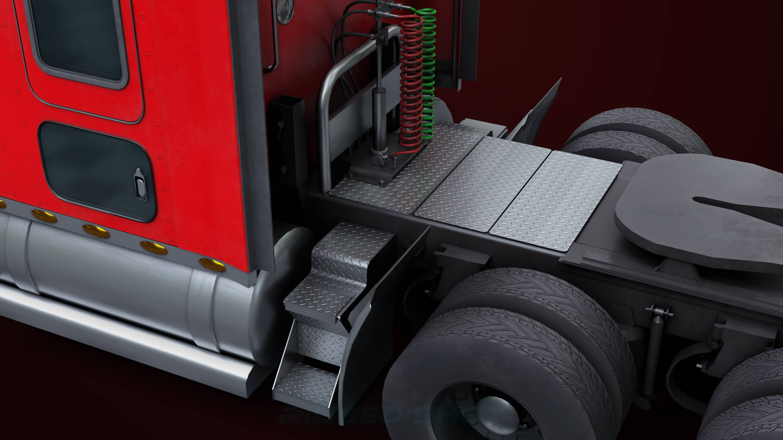 Heavy Truck Chassis 02 Generic All PBR Unity UE Textures Inc - 3D Model ...