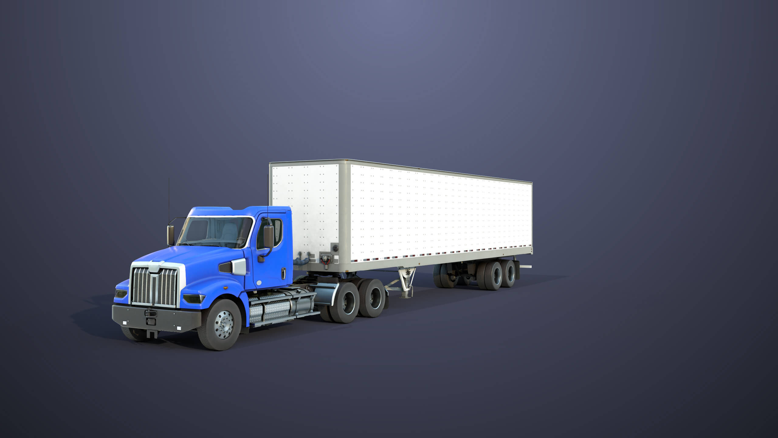Heavy Truck With Semi Trailer Rigged All PBR Unity Textures - 3D Model ...