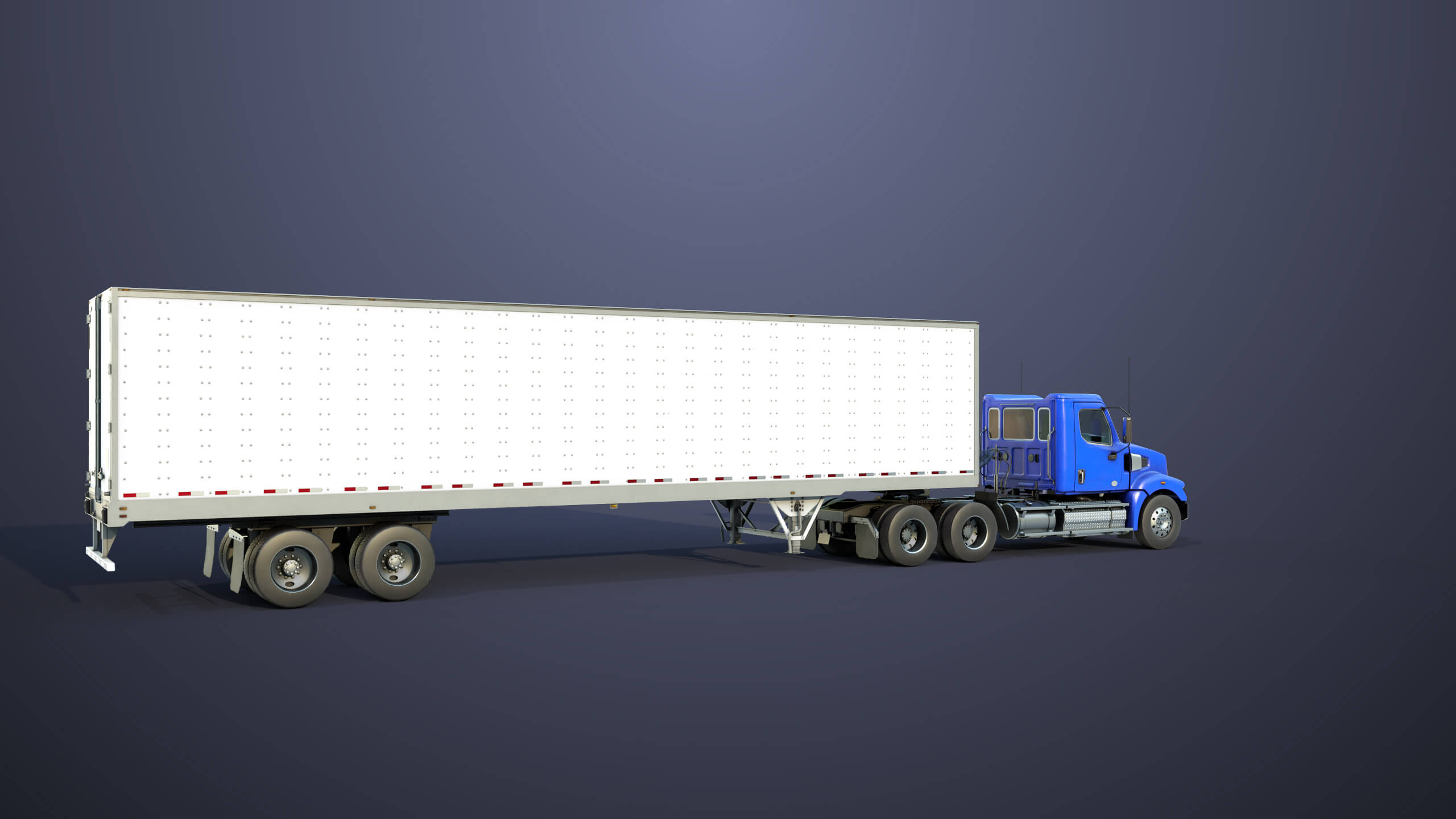 Heavy Truck With Semi Trailer Rigged All PBR Unity Textures - 3D Model ...