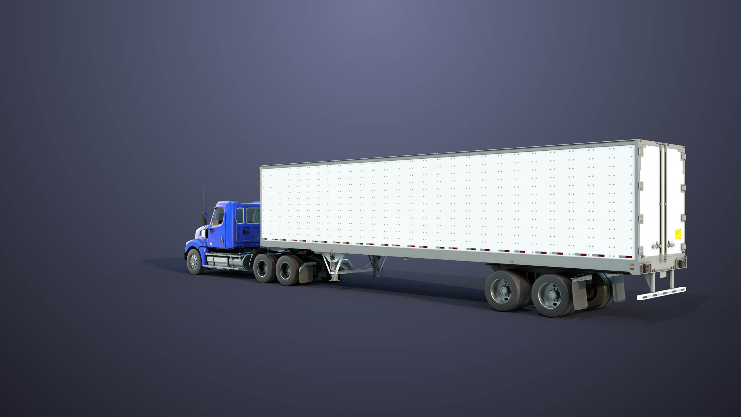 Heavy Truck With Semi Trailer Rigged All PBR Unity Textures - 3D Model ...