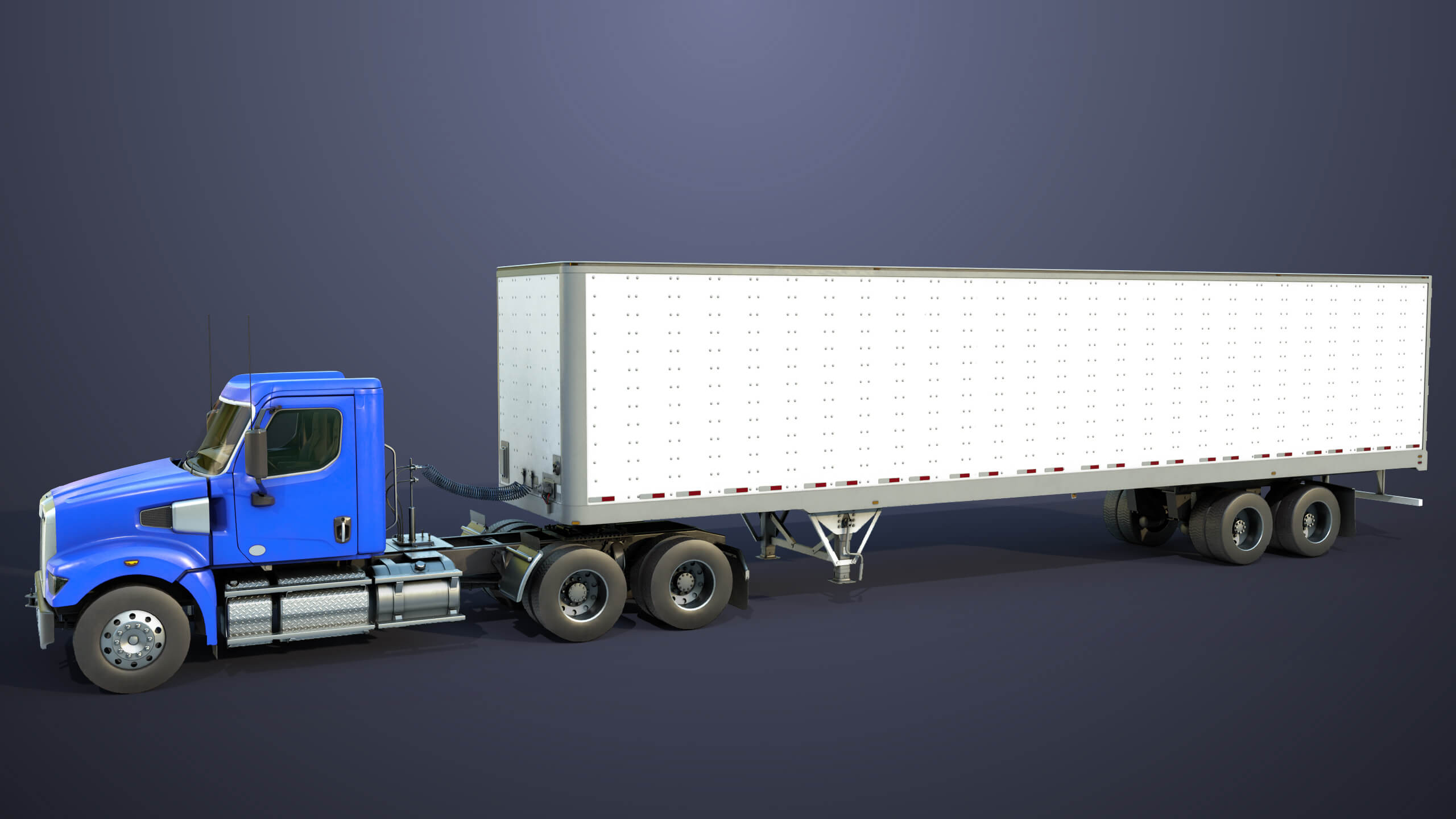 Heavy Truck With Semi Trailer Rigged All PBR Unity Textures - 3D Model ...