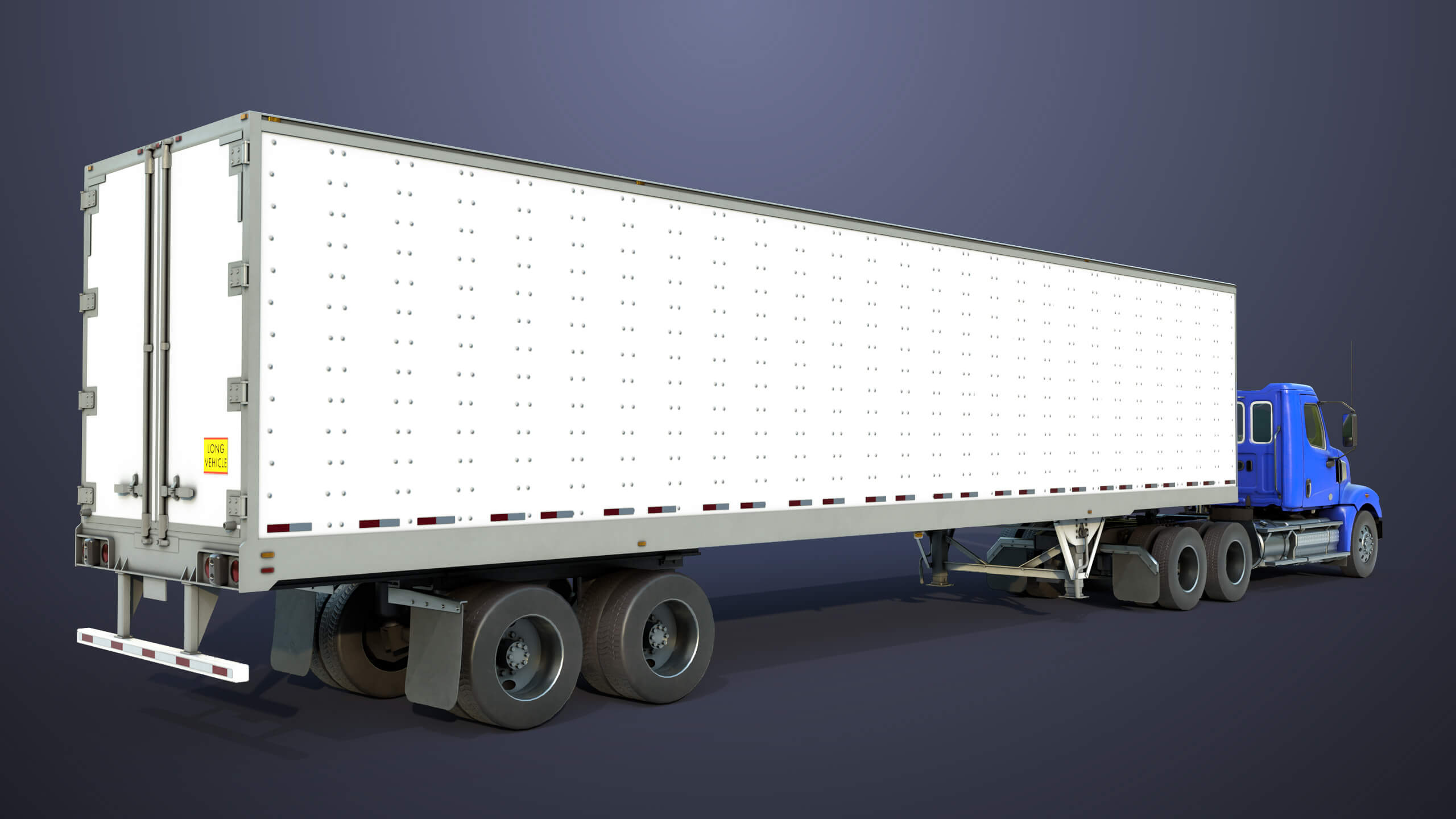 Heavy Truck With Semi Trailer Rigged All PBR Unity Textures - 3D Model ...