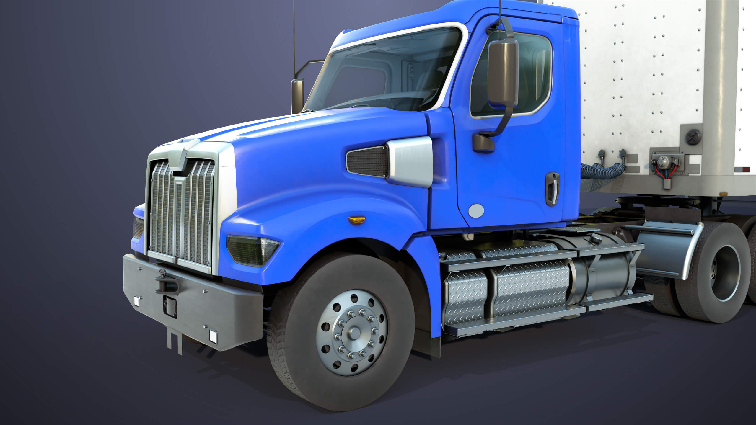 Heavy Truck With Semi Trailer Rigged All PBR Unity Textures - 3D Model ...