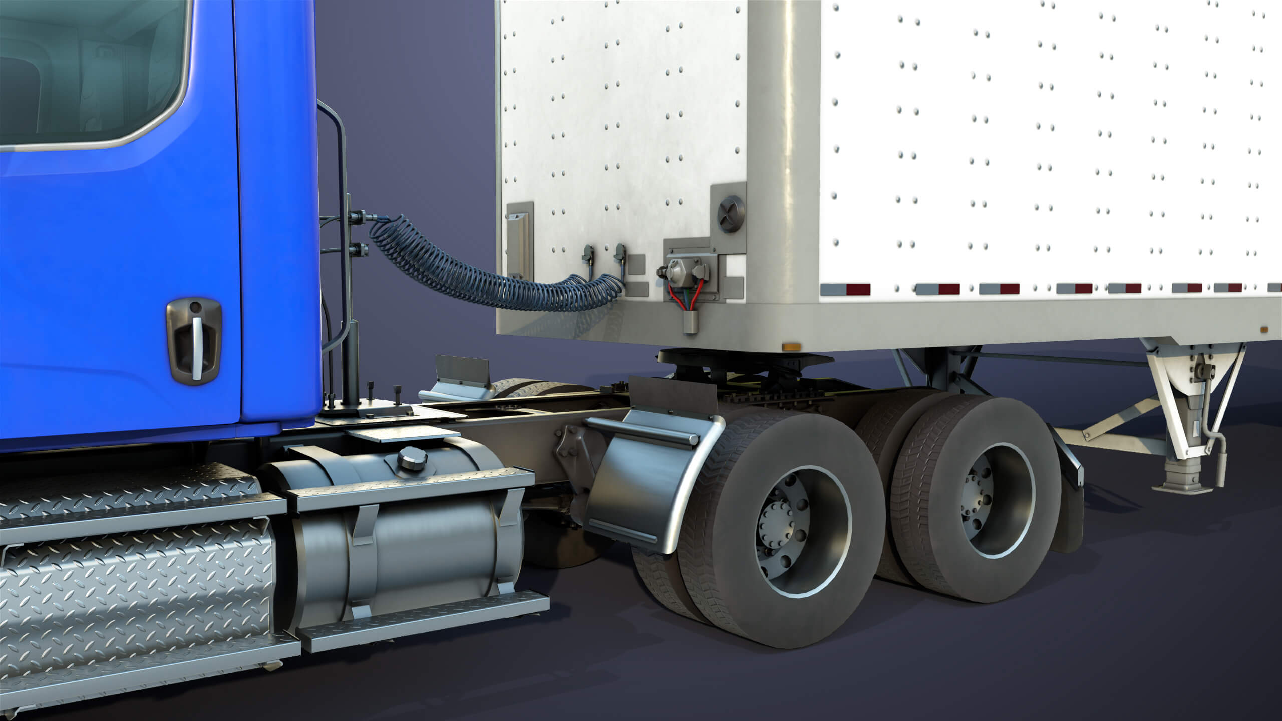 Heavy Truck With Semi Trailer Rigged All PBR Unity Textures - 3D Model ...