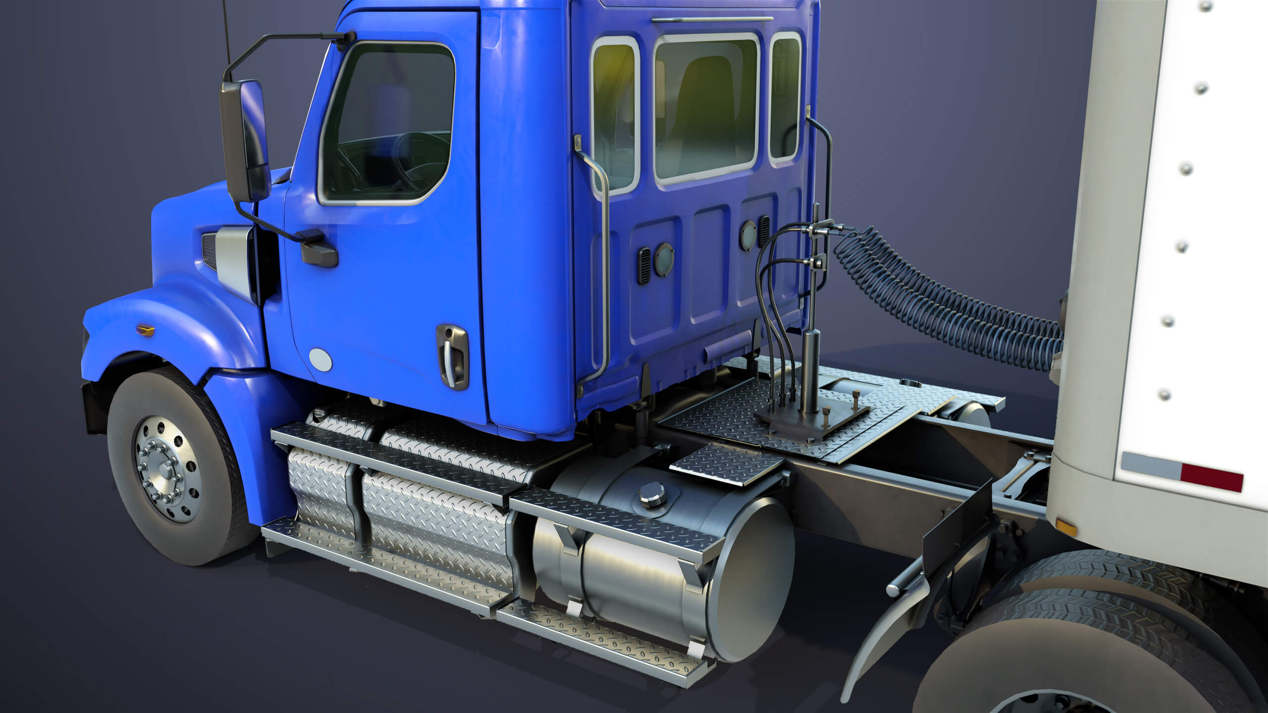 Heavy Truck With Semi Trailer Rigged All PBR Unity Textures - 3D Model ...