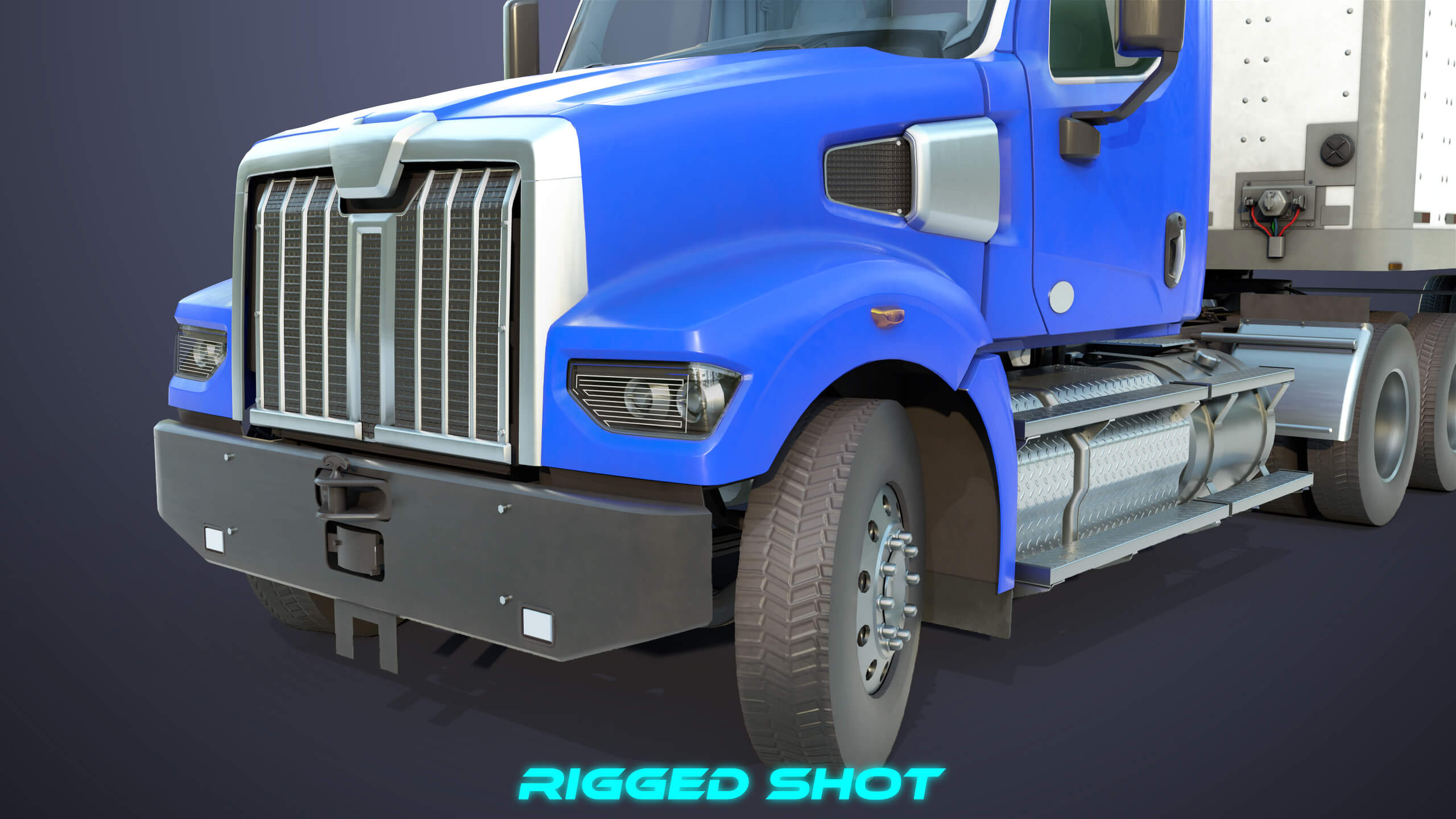 Heavy Truck With Semi Trailer Rigged All PBR Unity Textures - 3D Model ...