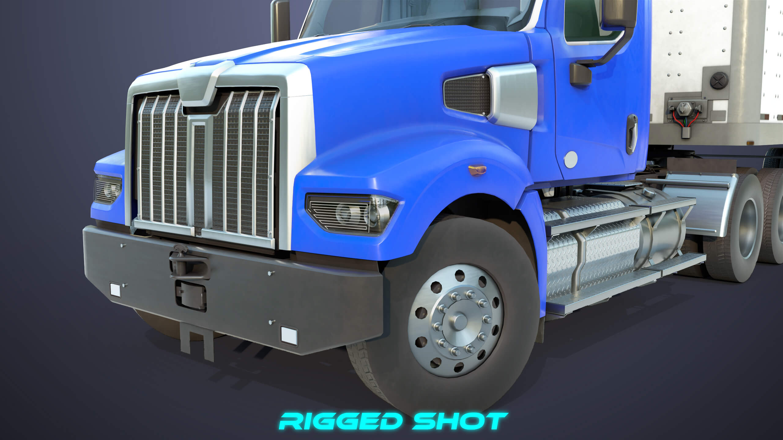 Heavy Truck With Semi Trailer Rigged All PBR Unity Textures - 3D Model ...