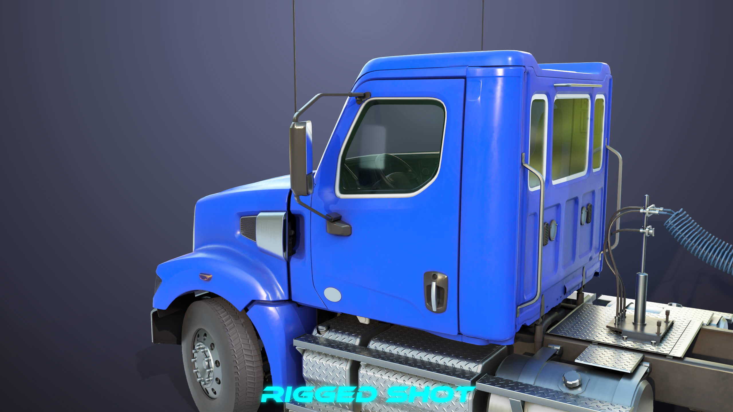 Heavy Truck With Semi Trailer Rigged All PBR Unity Textures - 3D Model ...
