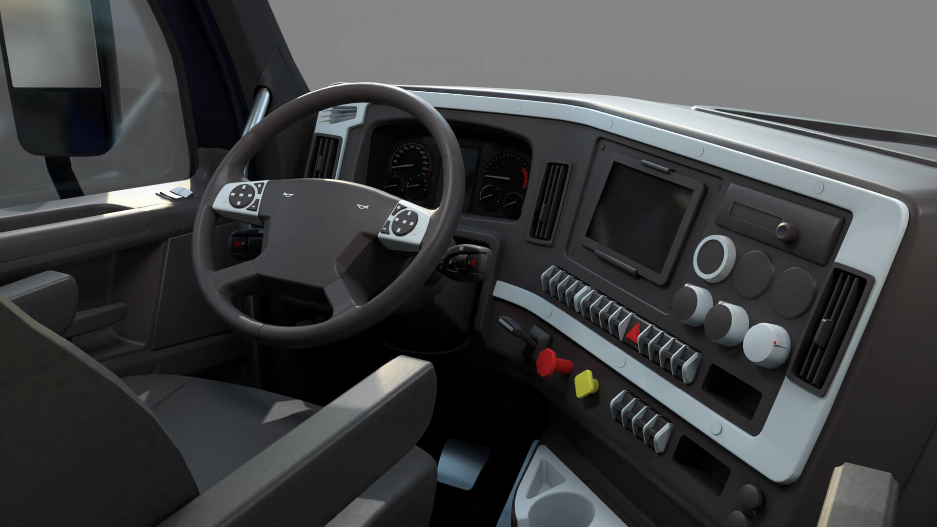 Heavy Truck With Semi Trailer Rigged All PBR Unity Textures - 3D Model ...