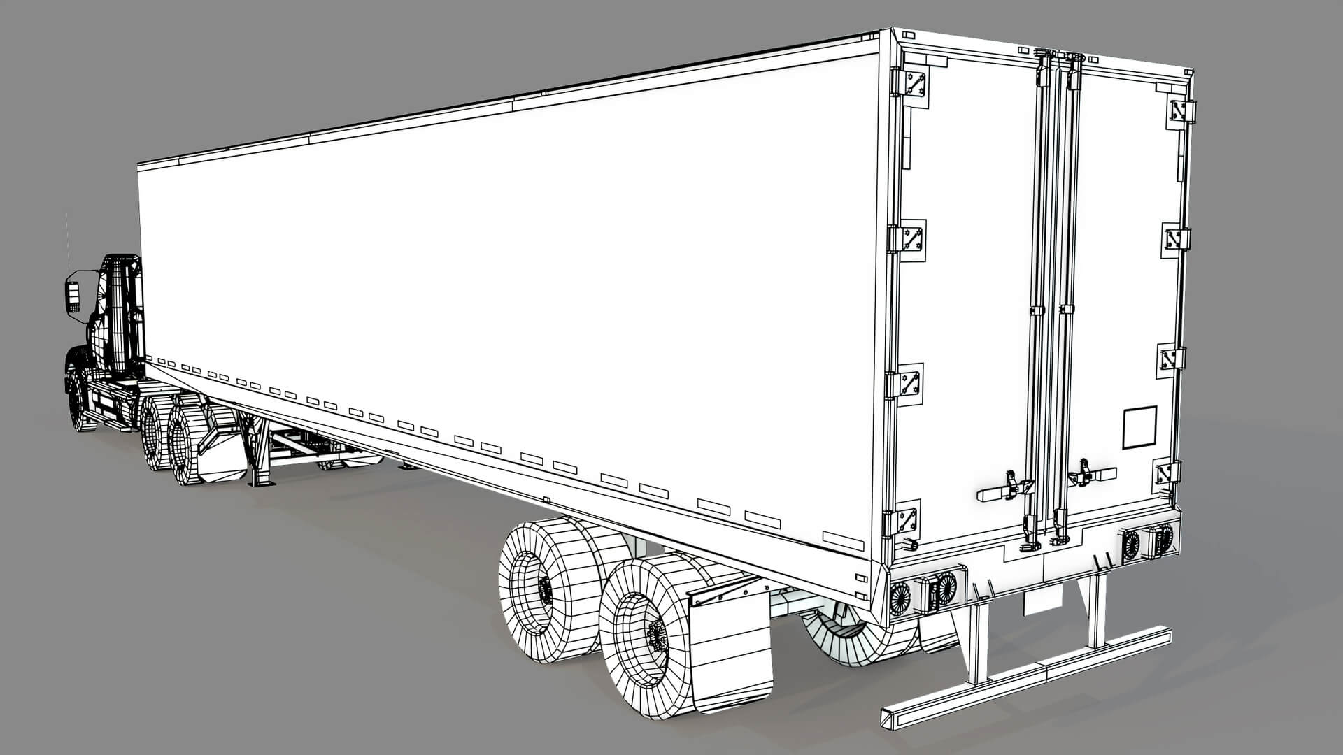 Heavy Truck With Semi Trailer Rigged All PBR Unity Textures - 3D Model ...