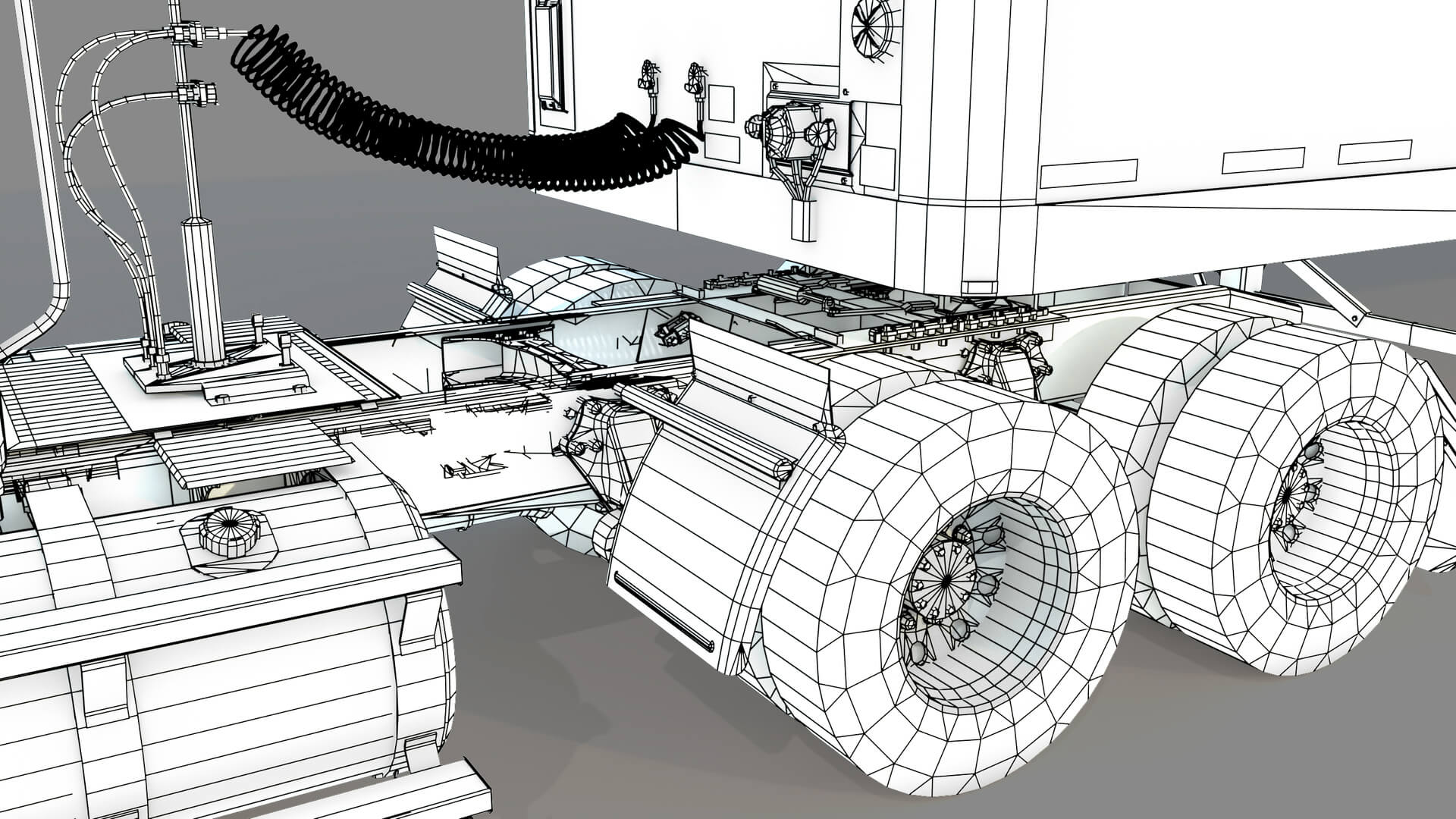 Heavy Truck With Semi Trailer Rigged All PBR Unity Textures - 3D Model ...