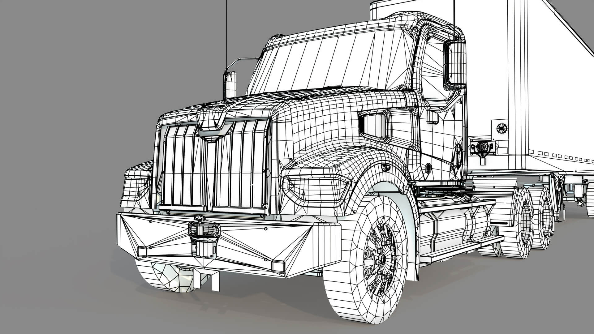 Heavy Truck With Semi Trailer Rigged All PBR Unity Textures - 3D Model ...