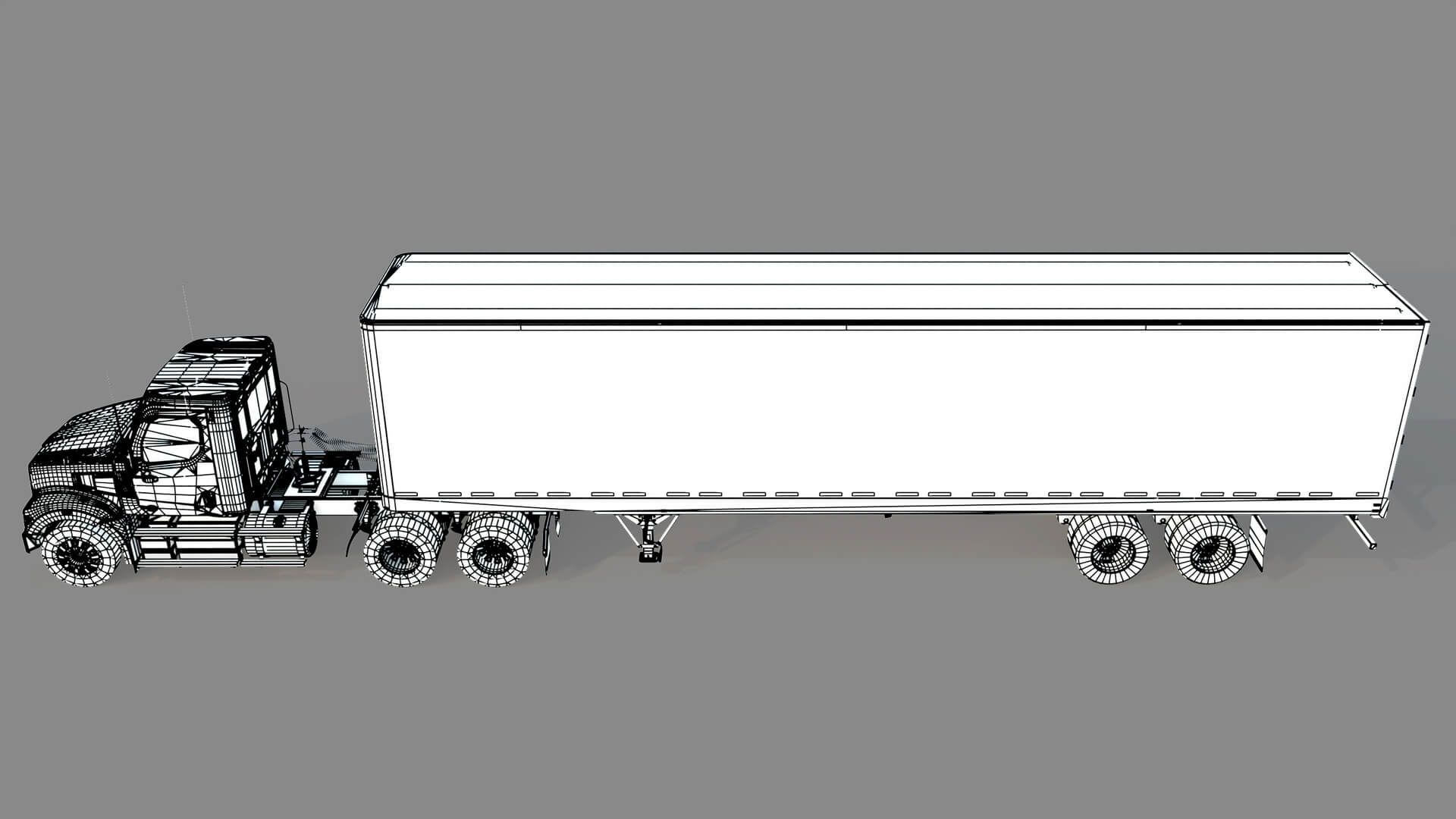 Heavy Truck With Semi Trailer Rigged All PBR Unity Textures - 3D Model ...