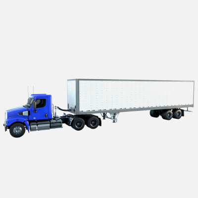 Heavy Truck With Semi Trailer Rigged All PBR Unity Textures - 3D Model ...