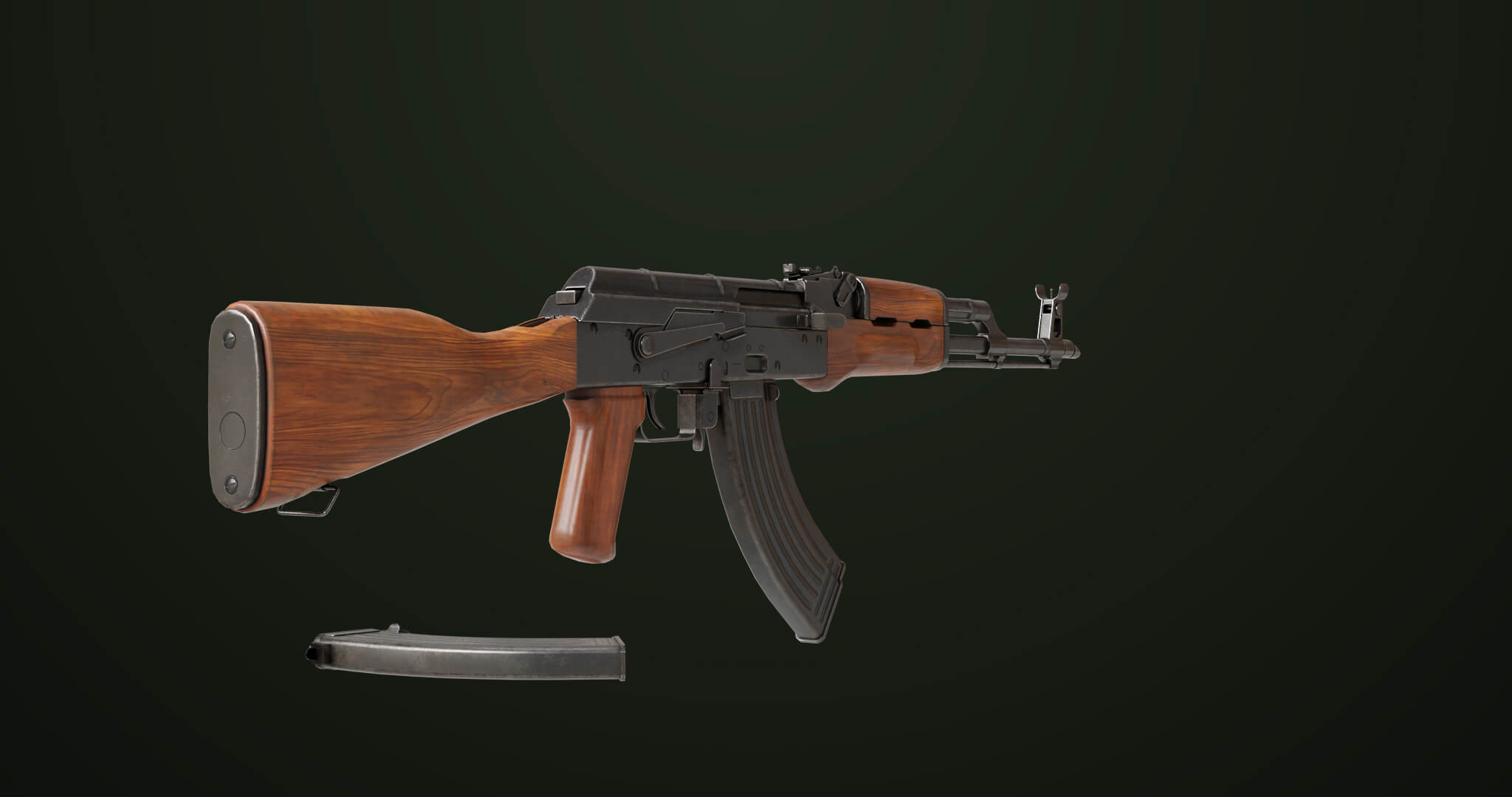 Light Machine Gun 10 Wood All PBR Unity UE Textures - 3D Model by Eight Vertex