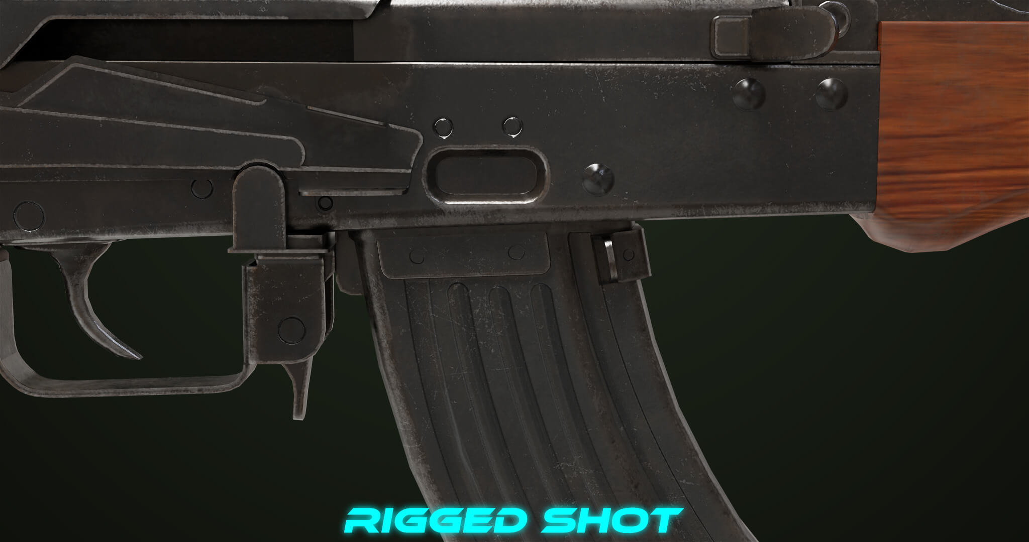 Light Machine Gun 10 Wood All PBR Unity UE Textures - 3D Model by Eight Vertex