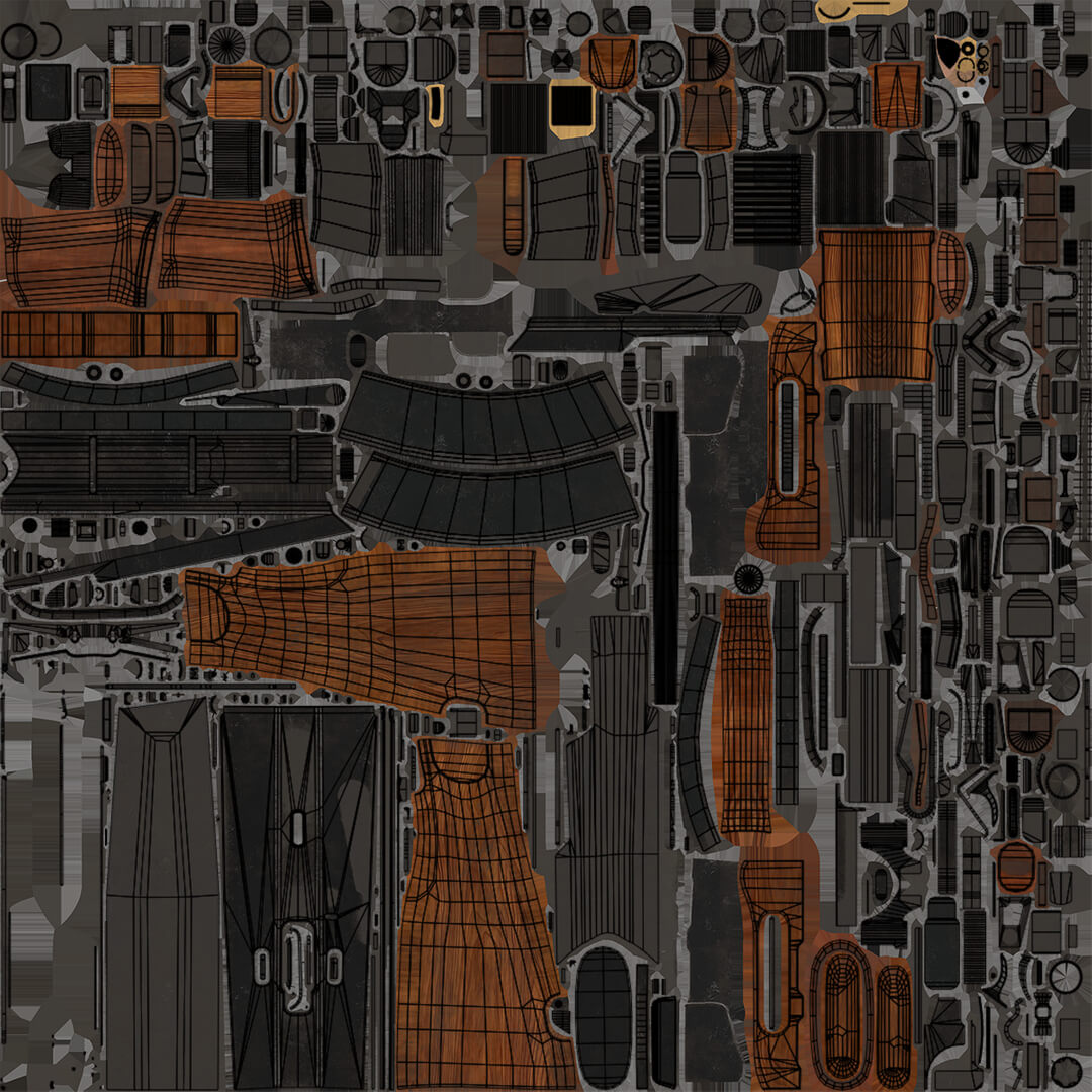 Light Machine Gun 10 Wood All PBR Unity UE Textures - 3D Model by Eight ...