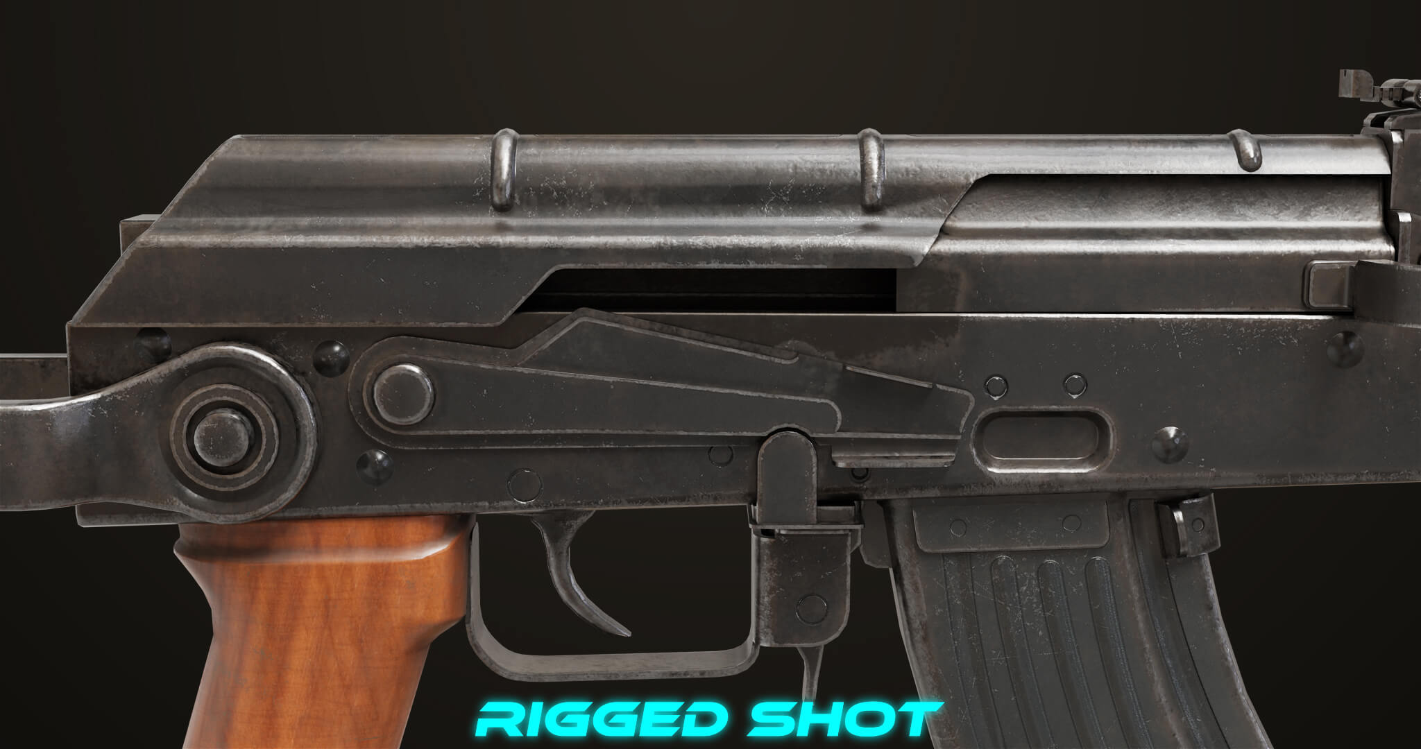 Light Machine Gun 10 Wood All PBR Unity UE Textures2 - 3D Model by ...