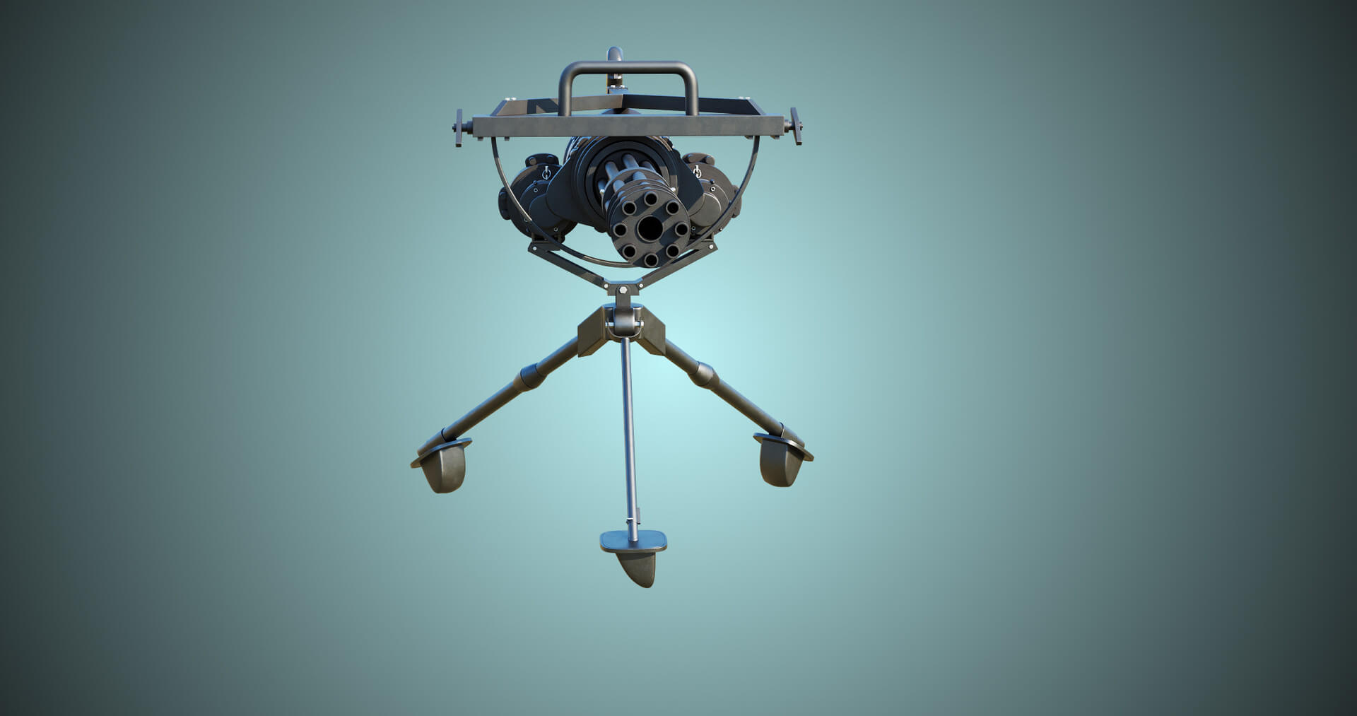 M134 Minigun All PBR Unity UE Textures Included - 3D Model by Eight Vertex