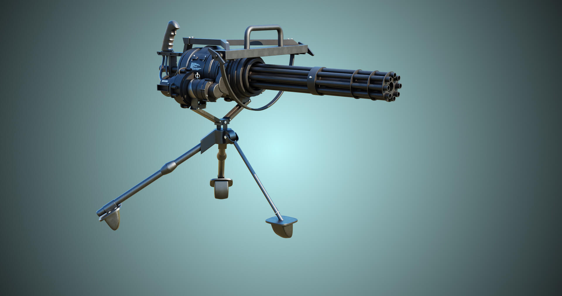 M134 Minigun All PBR Unity UE Textures Included - 3D Model by Eight Vertex