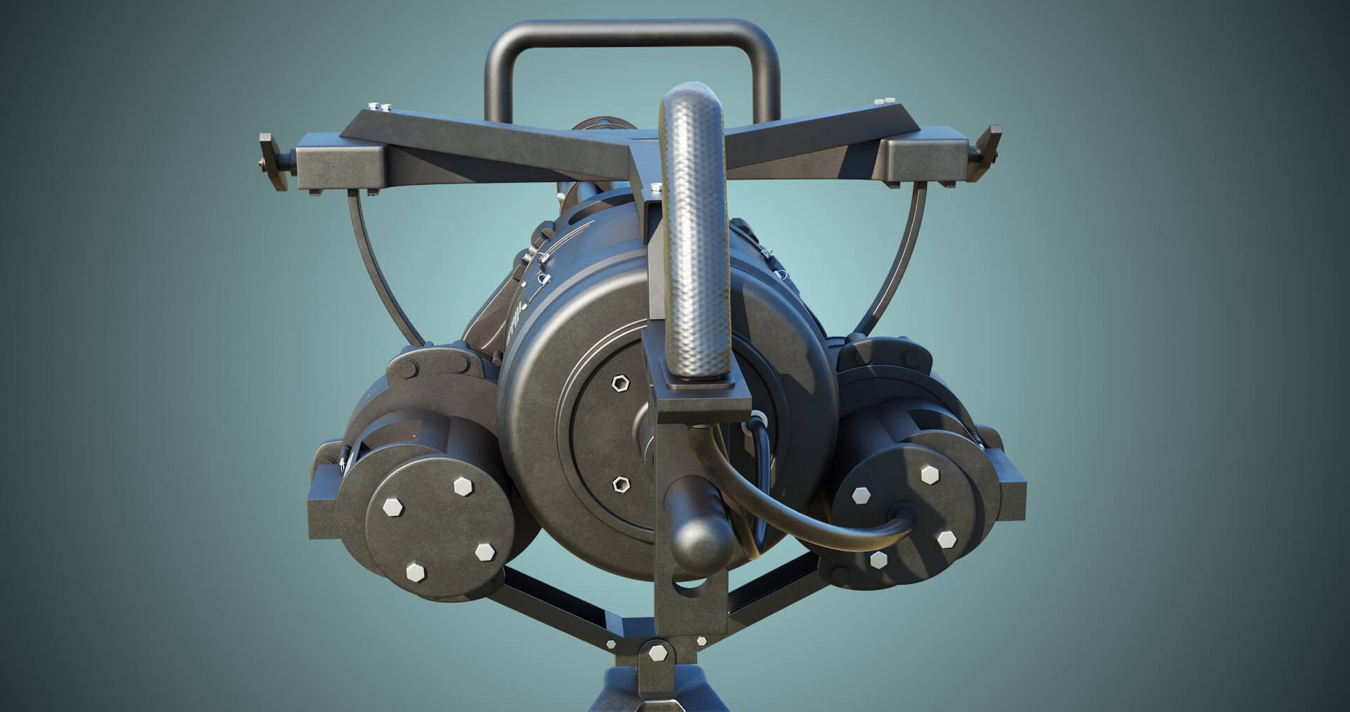 M134 Minigun All PBR Unity UE Textures Included - 3D Model by Eight Vertex