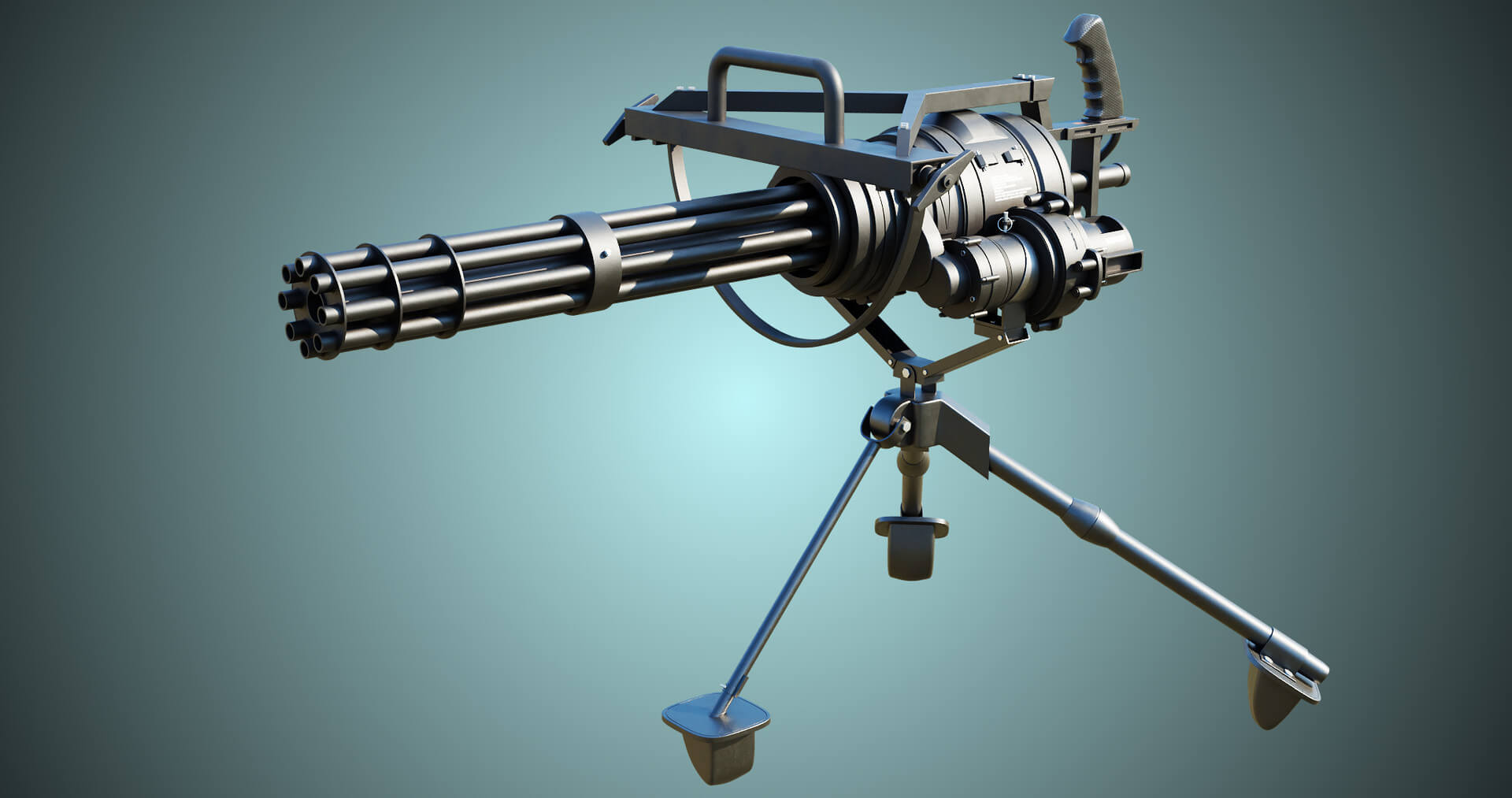 M134 Minigun All PBR Unity UE Textures Included - 3D Model by Eight Vertex